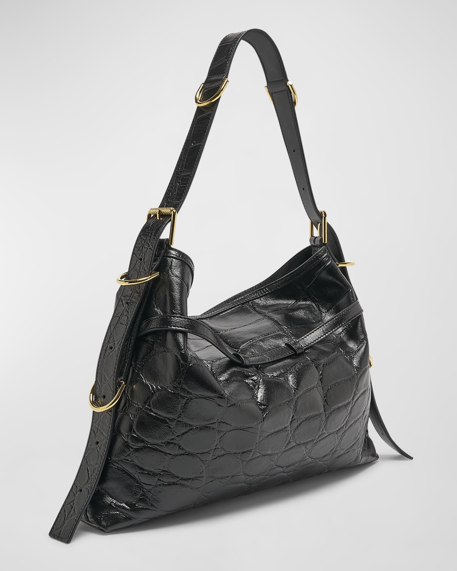 Givenchy Voyou Medium Bag in Embossed Leather | Neiman Marcus