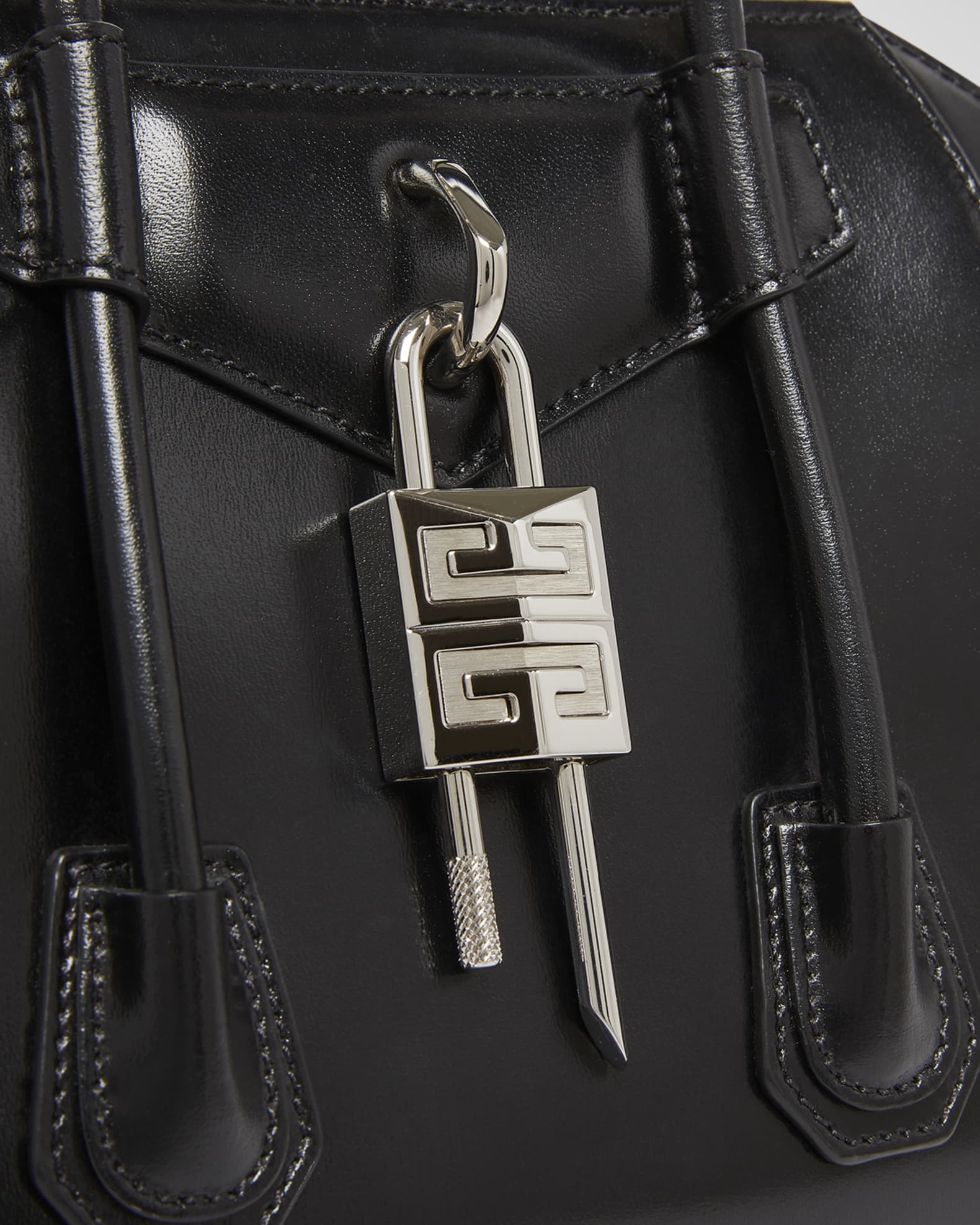 Givenchy Antigona Mini Lock Top-Handle Bag in Leather | Neiman Marcus