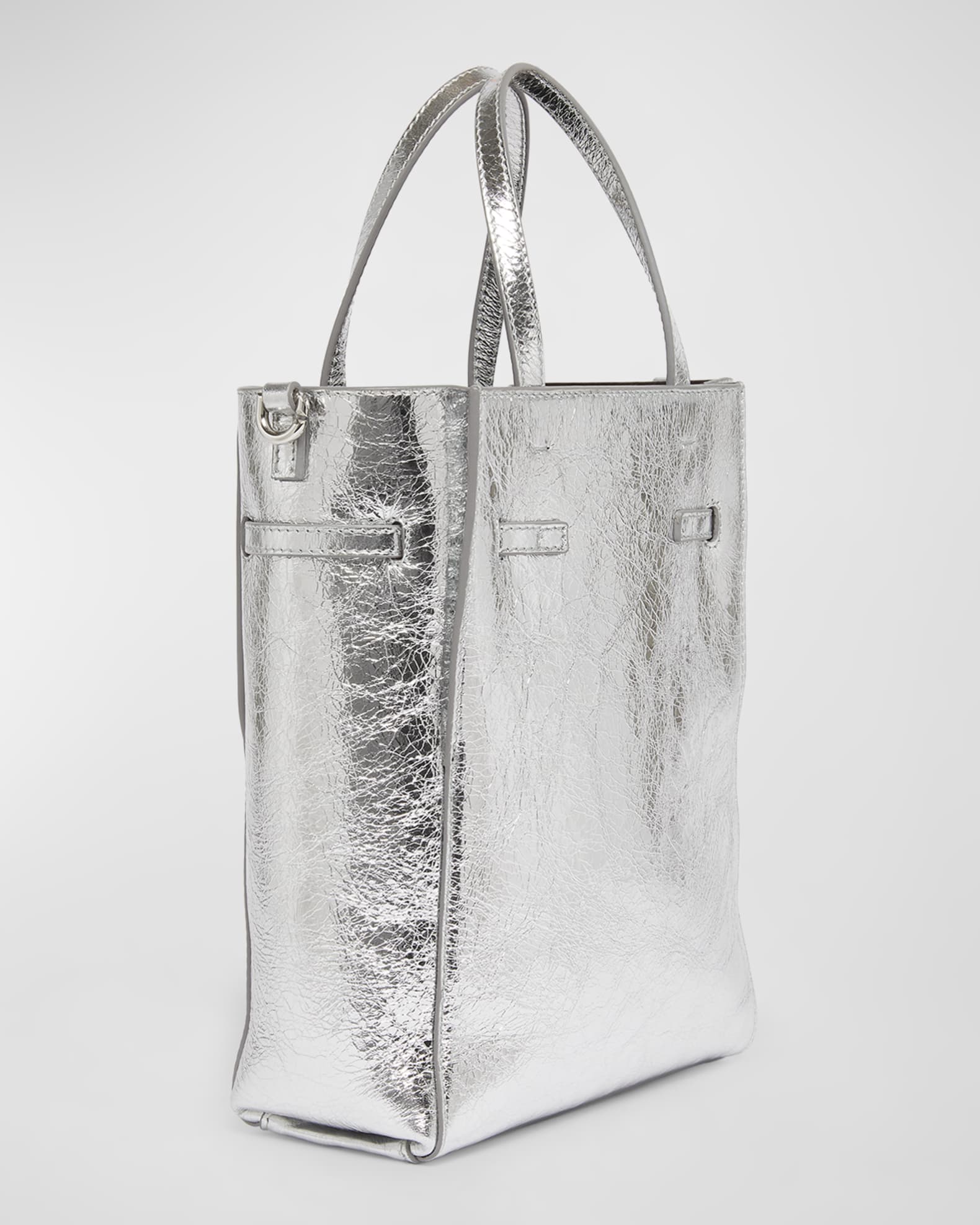 Givenchy Voyou Mini North-South Tote Bag in Metallic Leather | Neiman ...