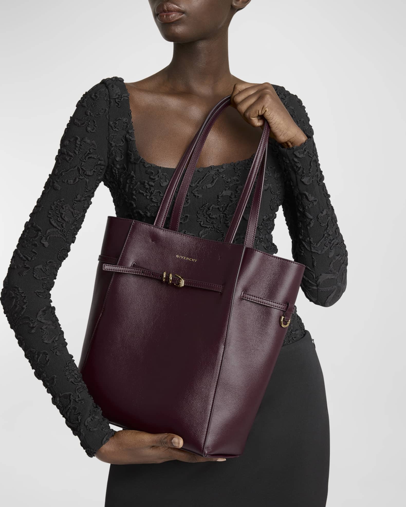 Givenchy Voyou Small North-South Tote Bag in Leather | Neiman Marcus