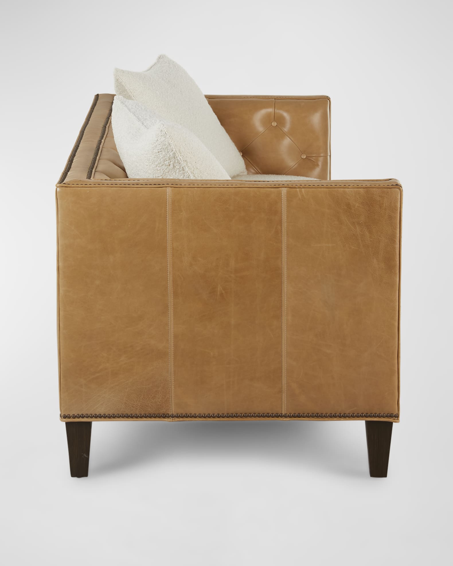 Massoud Blaine Tufted Leather Sofa, 90" | Neiman Marcus