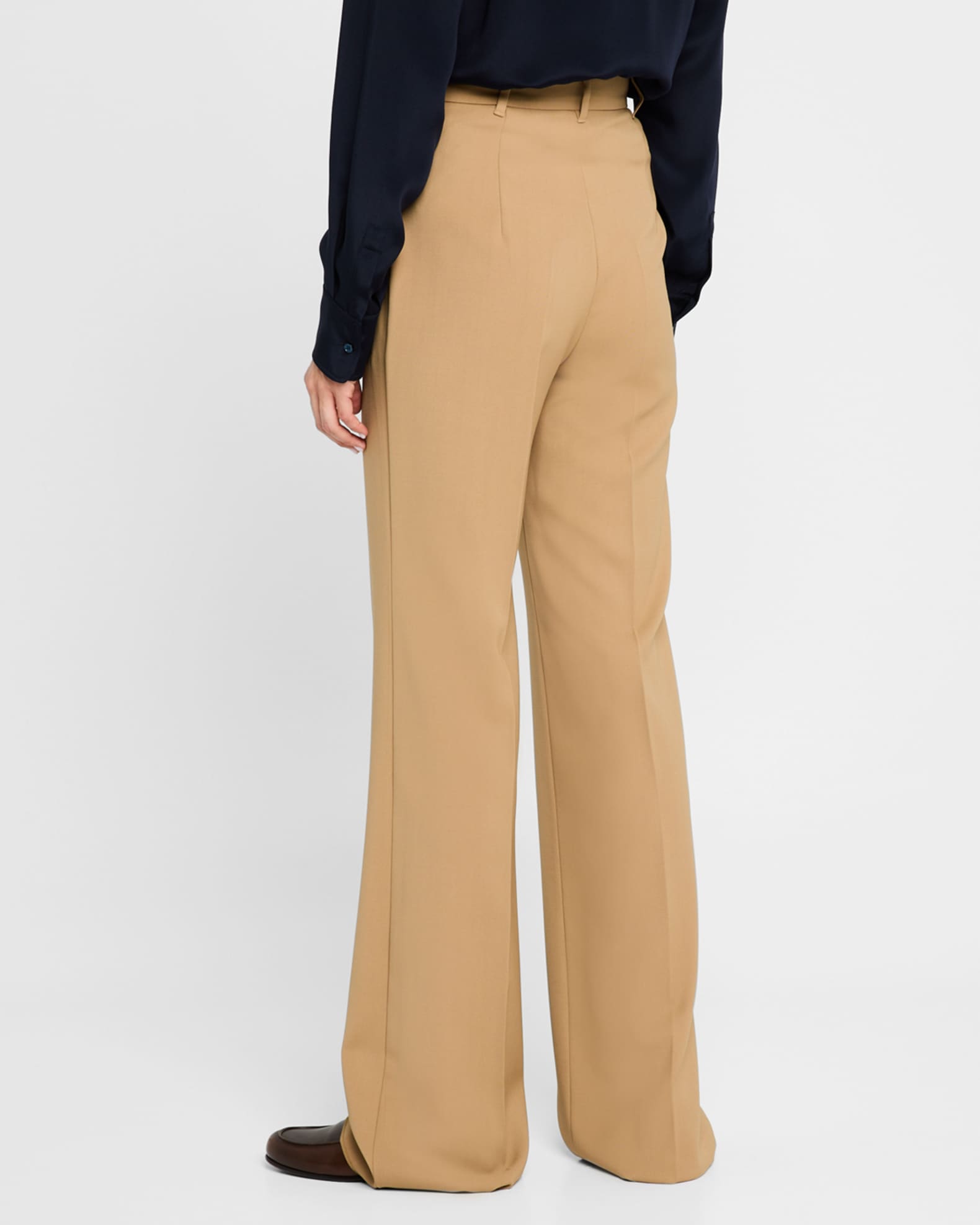 Max Mara Studio Marusca Pleated High-Rise Wool Pants | Neiman Marcus
