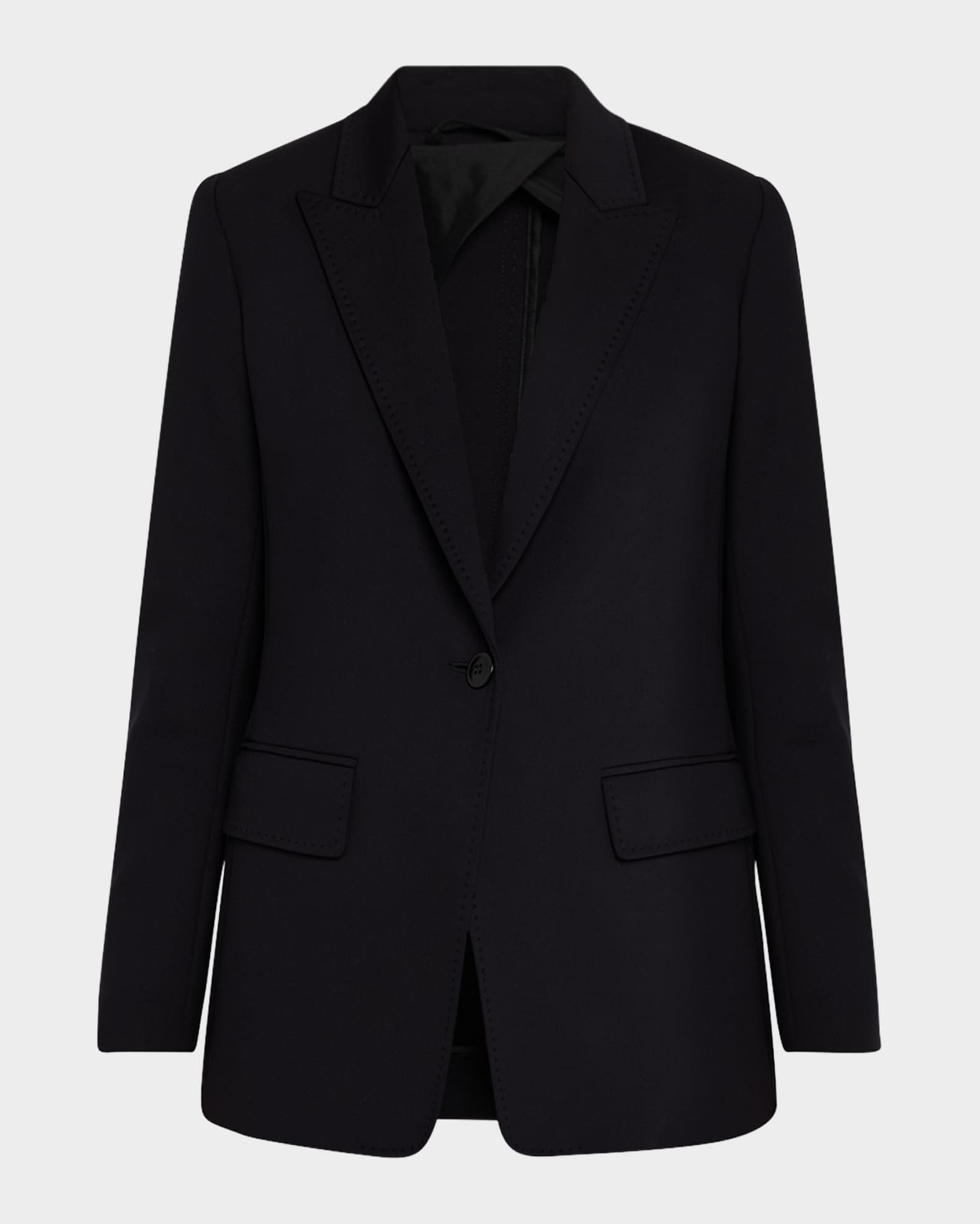 Max Mara Studio Caprara Single-Button Pick Stitch Blazer | Neiman Marcus