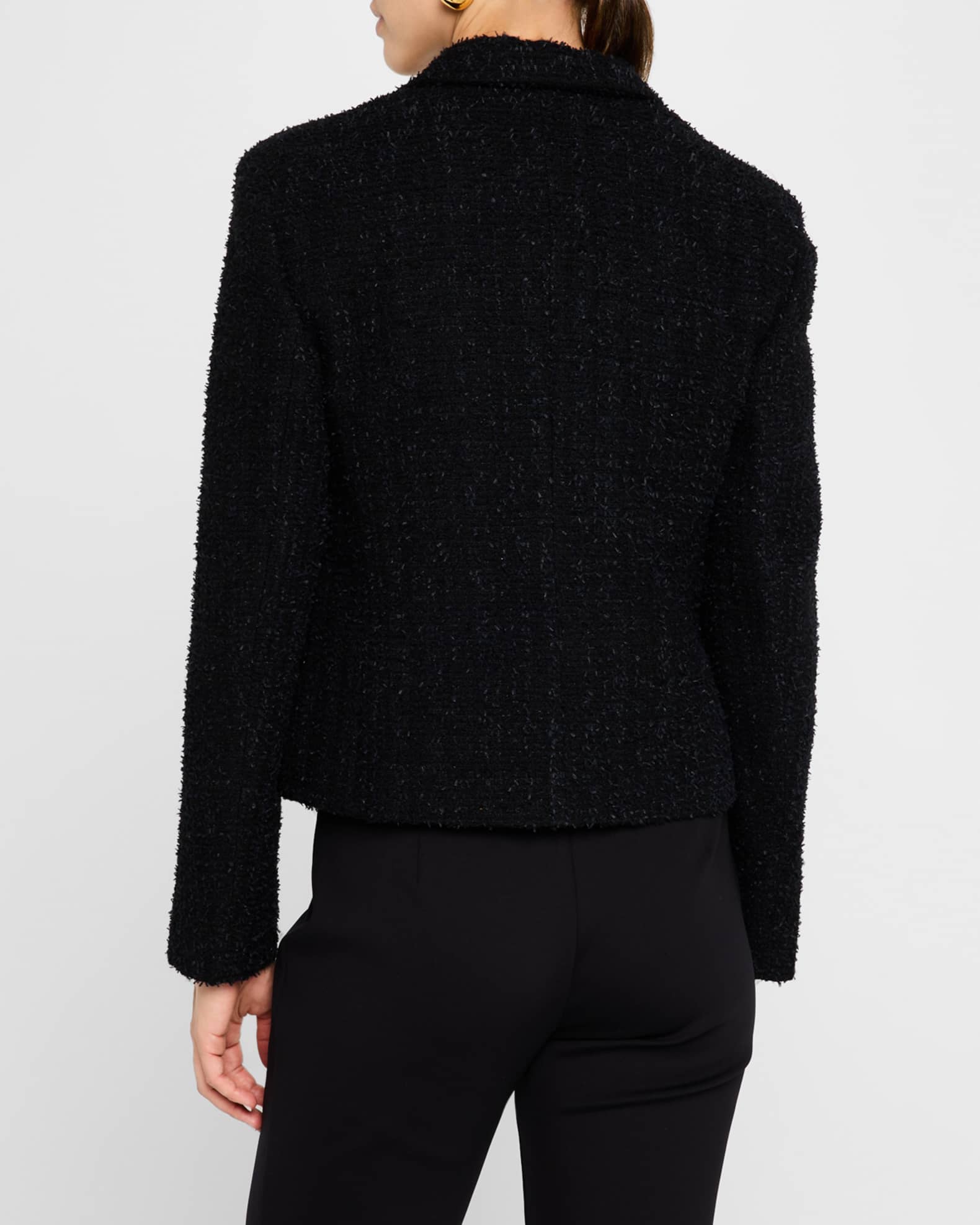 Max Mara Studio Aureo Button-Down Tweed Jacket | Neiman Marcus