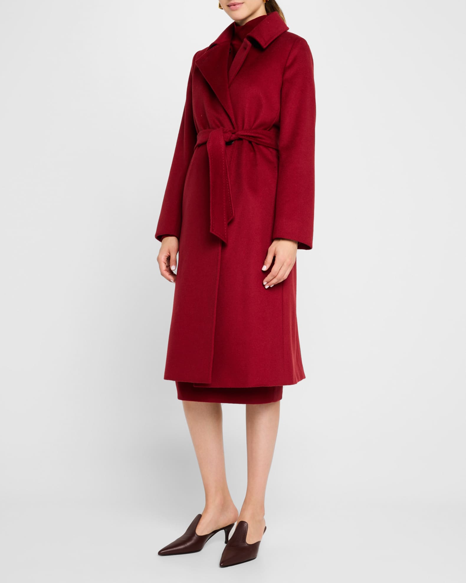 Max Mara Studio Bcollag Double-Breasted Pick Stitch Wool Coat | Neiman ...