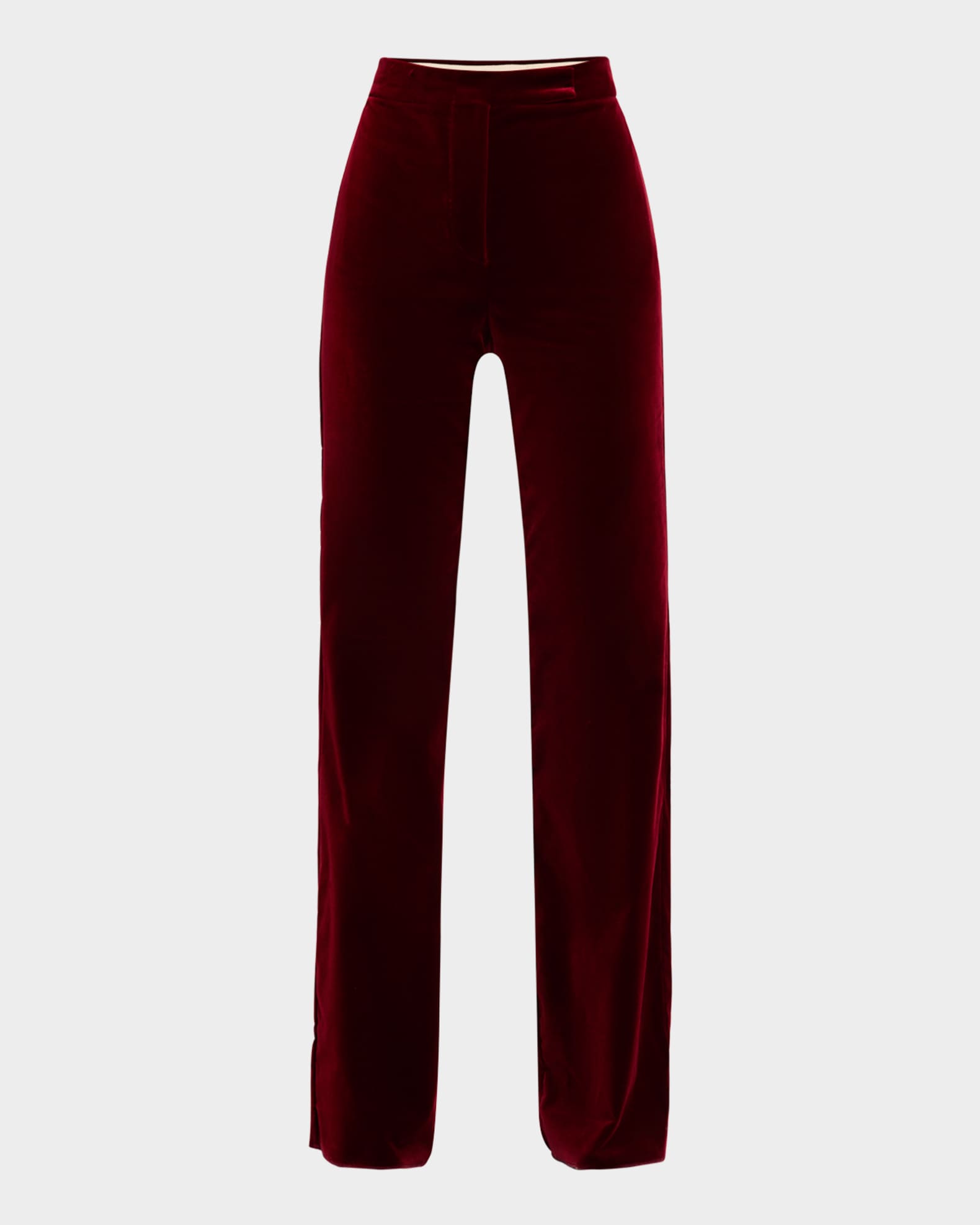 Max Mara Studio Aceto Straight-Leg Cotton Velvet Pants | Neiman Marcus