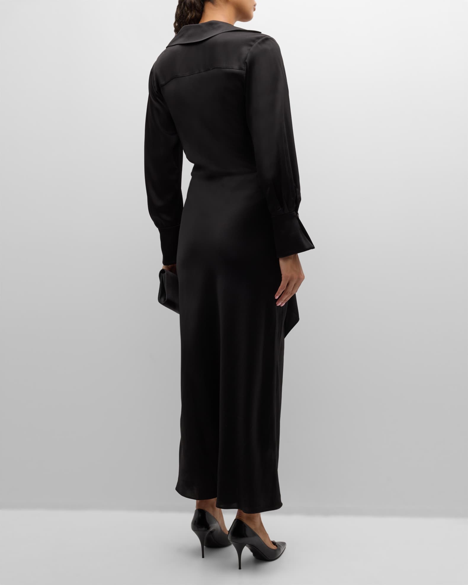 SIMKHAI Talita Drape-Front Midi Dress | Neiman Marcus