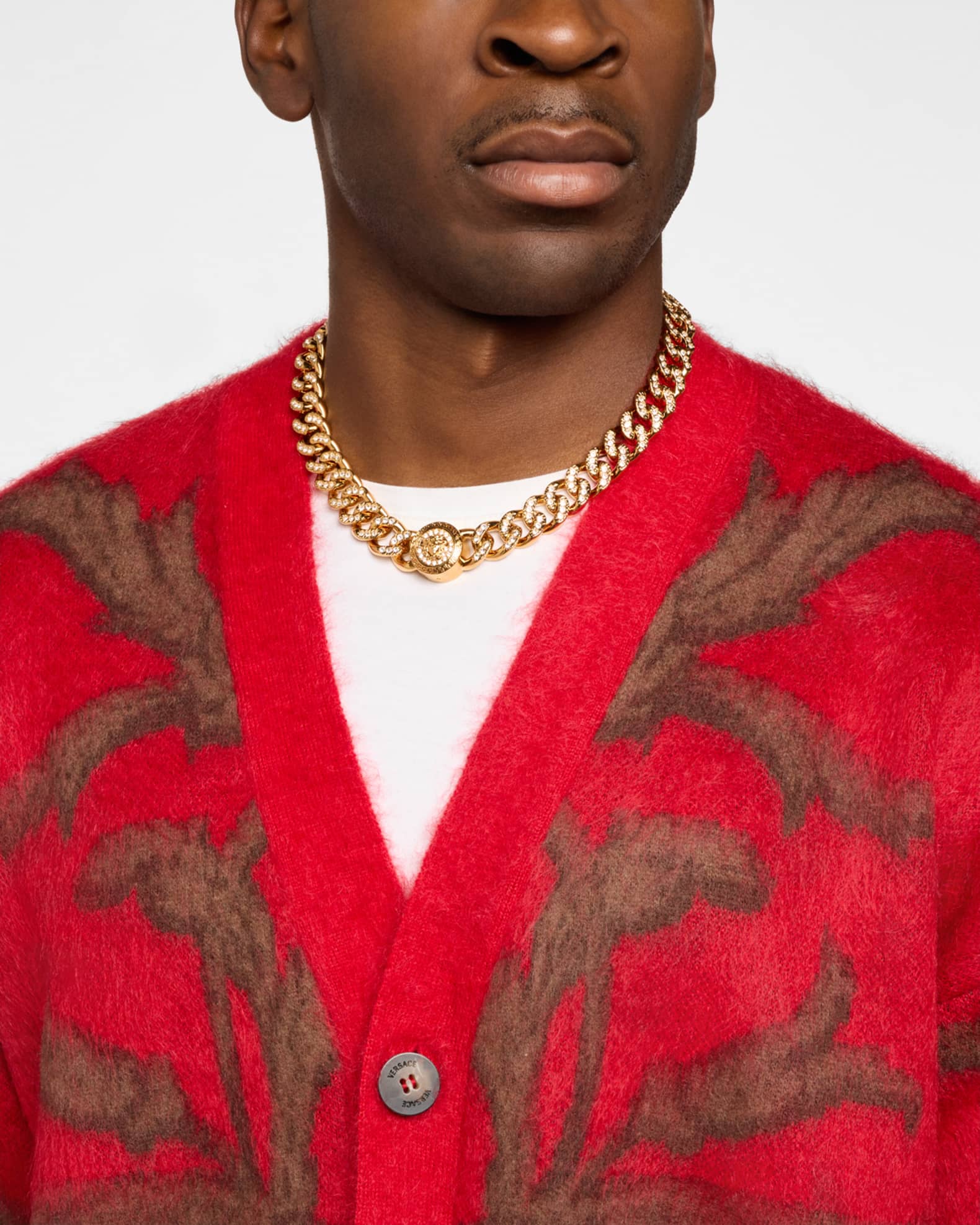 Versace Men's Crystal Medusa Chain Necklace | Neiman Marcus