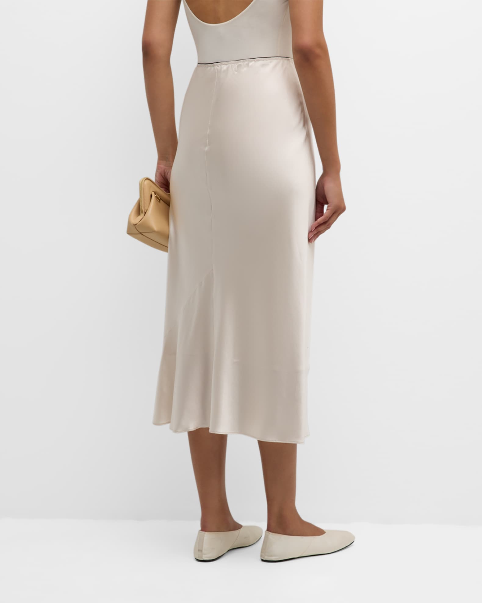 DOROTHEE SCHUMACHER Sense of Shine Satin Midi Skirt | Neiman Marcus