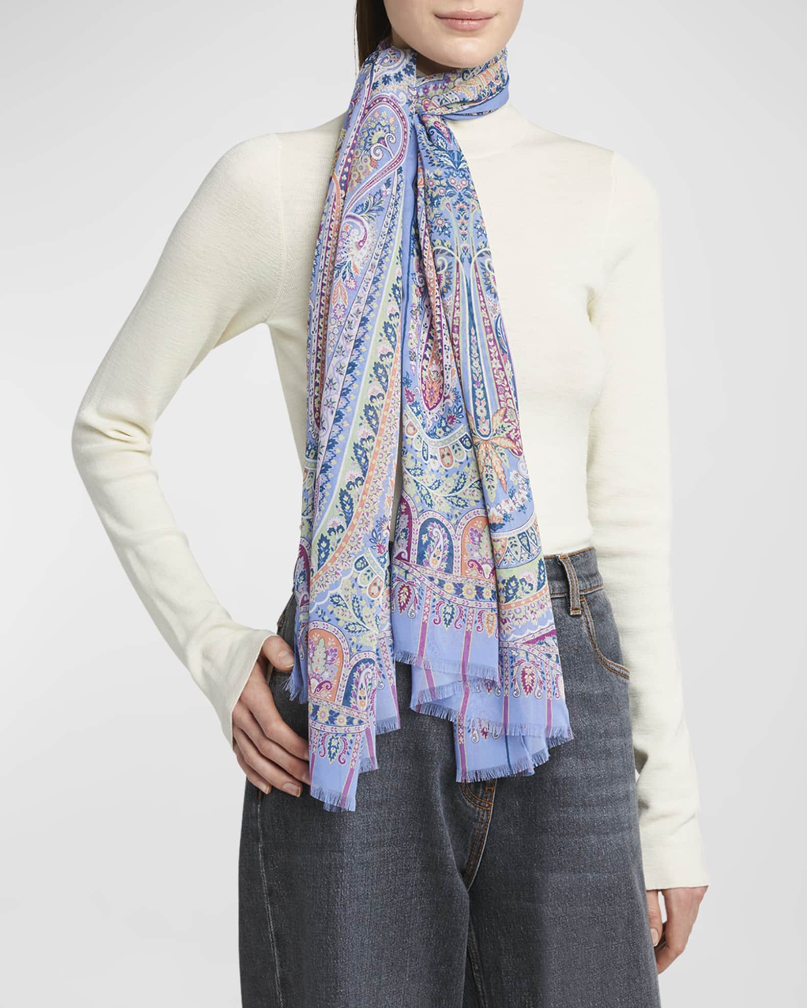 Etro Bohemian Silk Scarf | Neiman Marcus