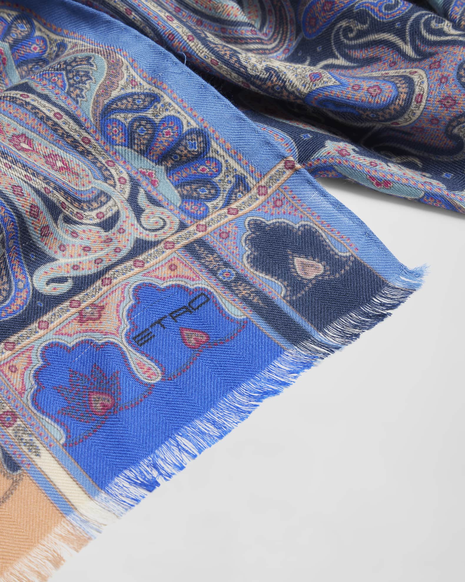 Etro Paisley Print Silk & Cashmere Scarf | Neiman Marcus