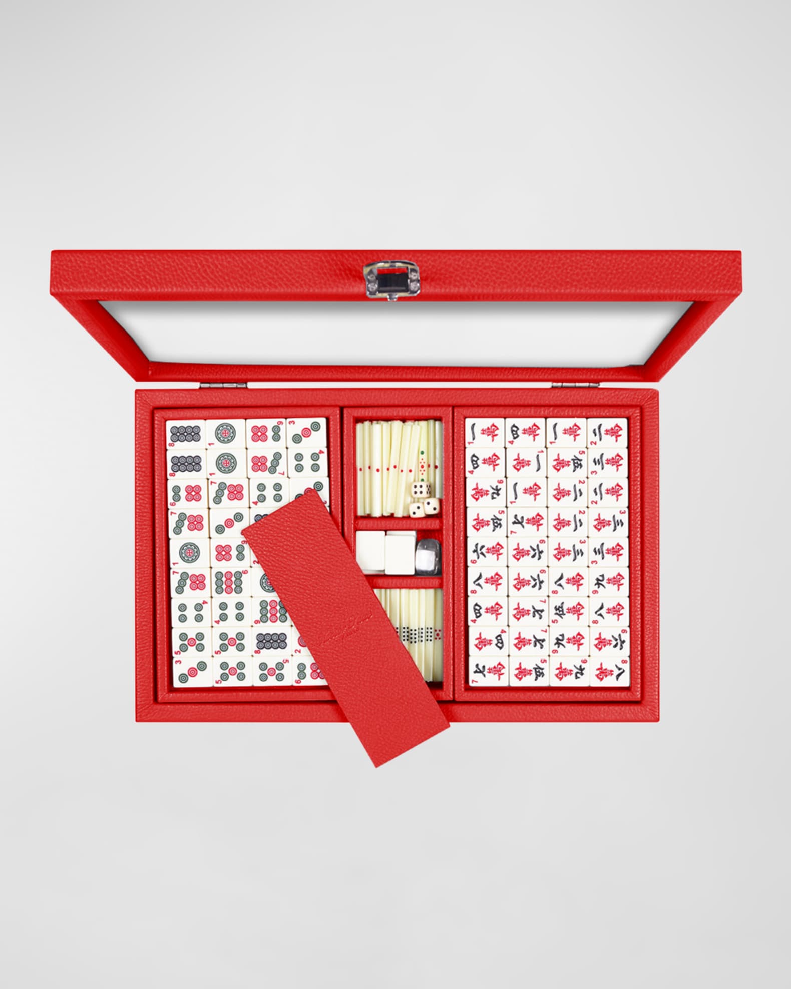 Hector Saxe Leather Mahjong Set, Red | Neiman Marcus