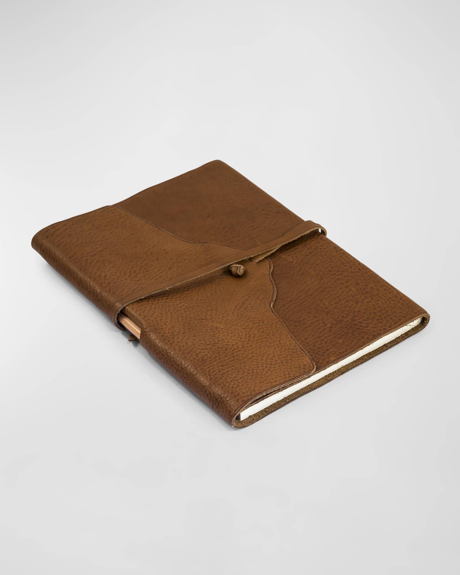 Giulio Giannini e Figlio Caravaggio Leather Tie Notebook, Brown ...