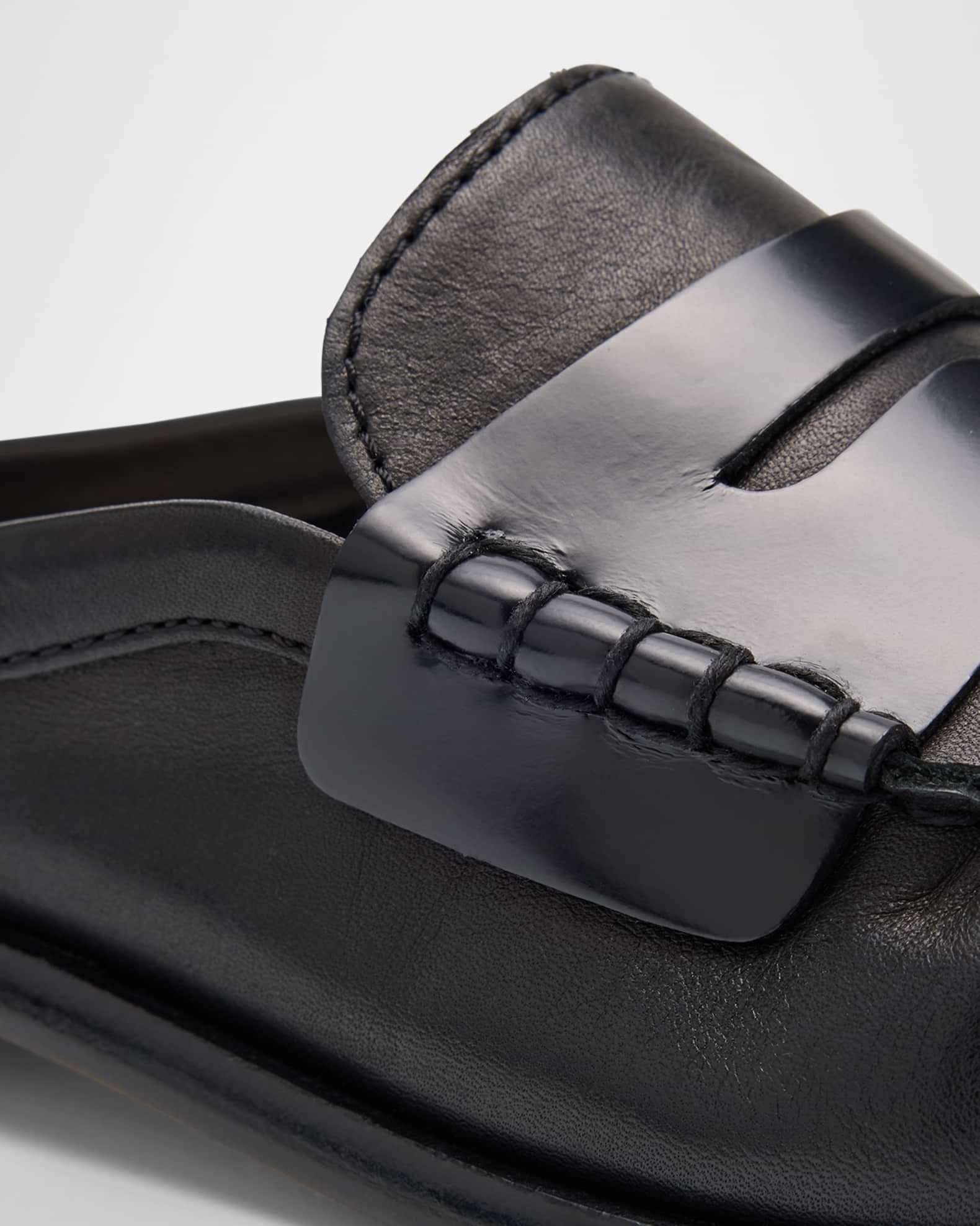 Rag & Bone Carter Leather Penny Loafer Mules | Neiman Marcus