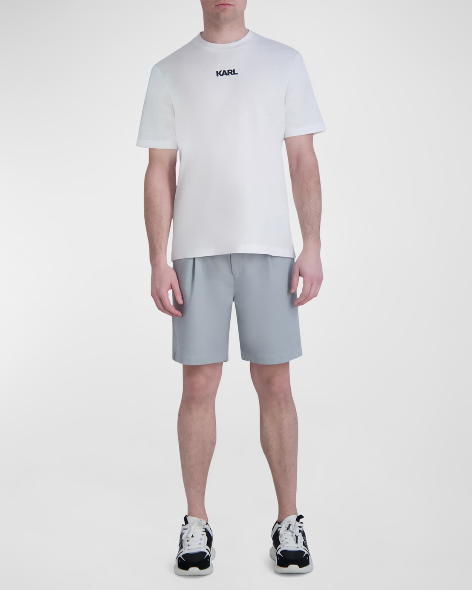 Karl Lagerfeld Paris Men's Solid Pleated Shorts | Neiman Marcus
