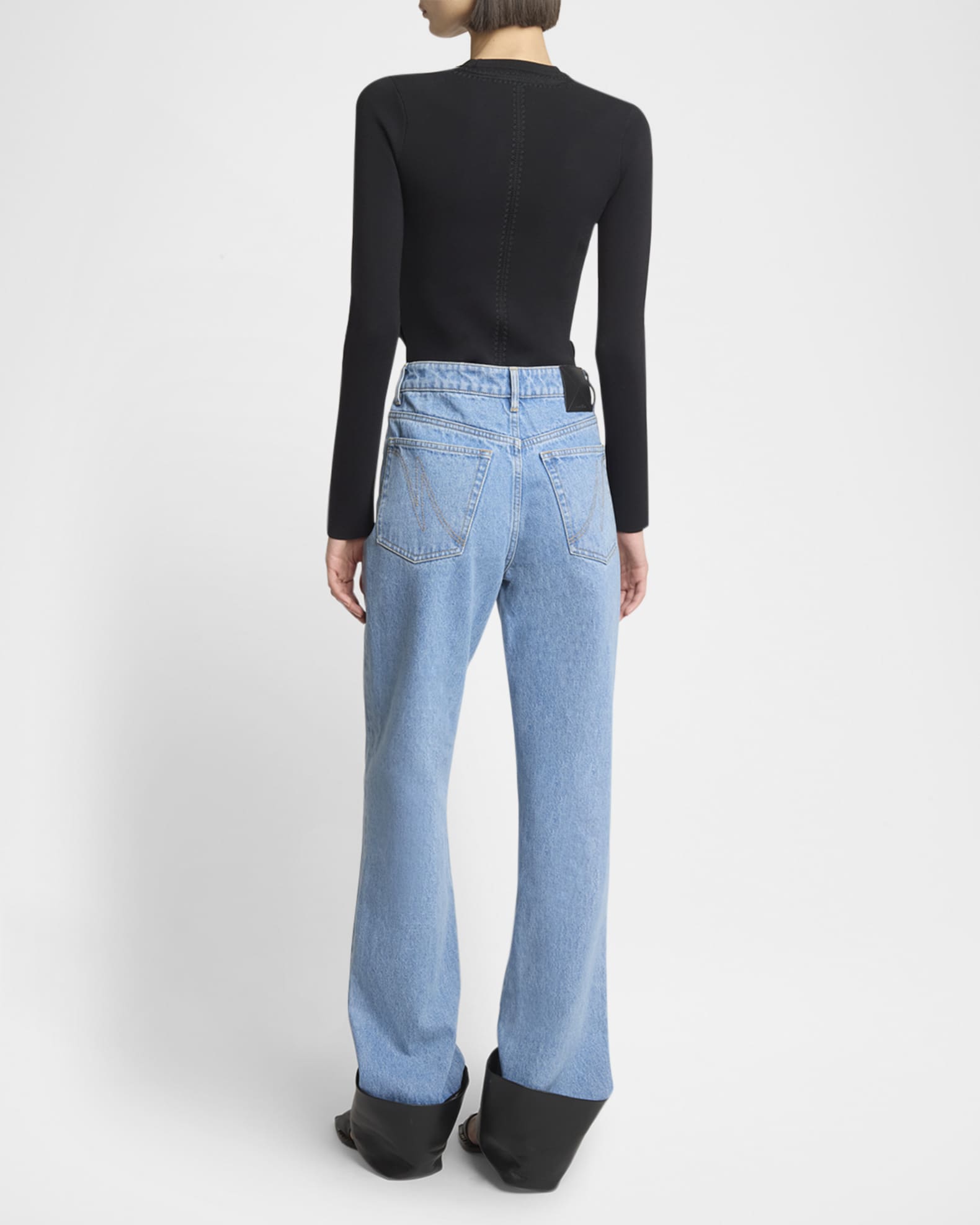 Nanushka Raynee Jeans with Alt-Leather Cuffs | Neiman Marcus