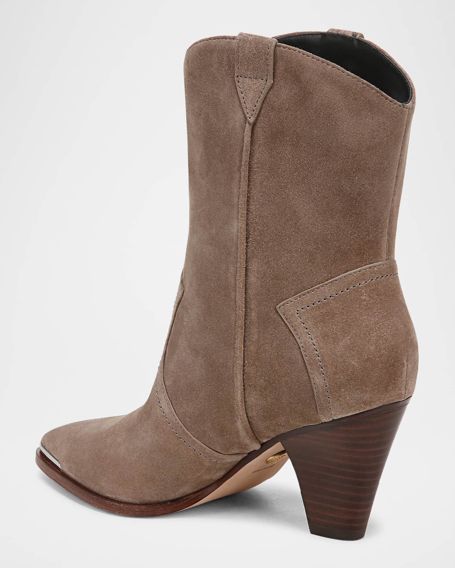 Veronica Beard Cody Suede Western Ankle Boots | Neiman Marcus