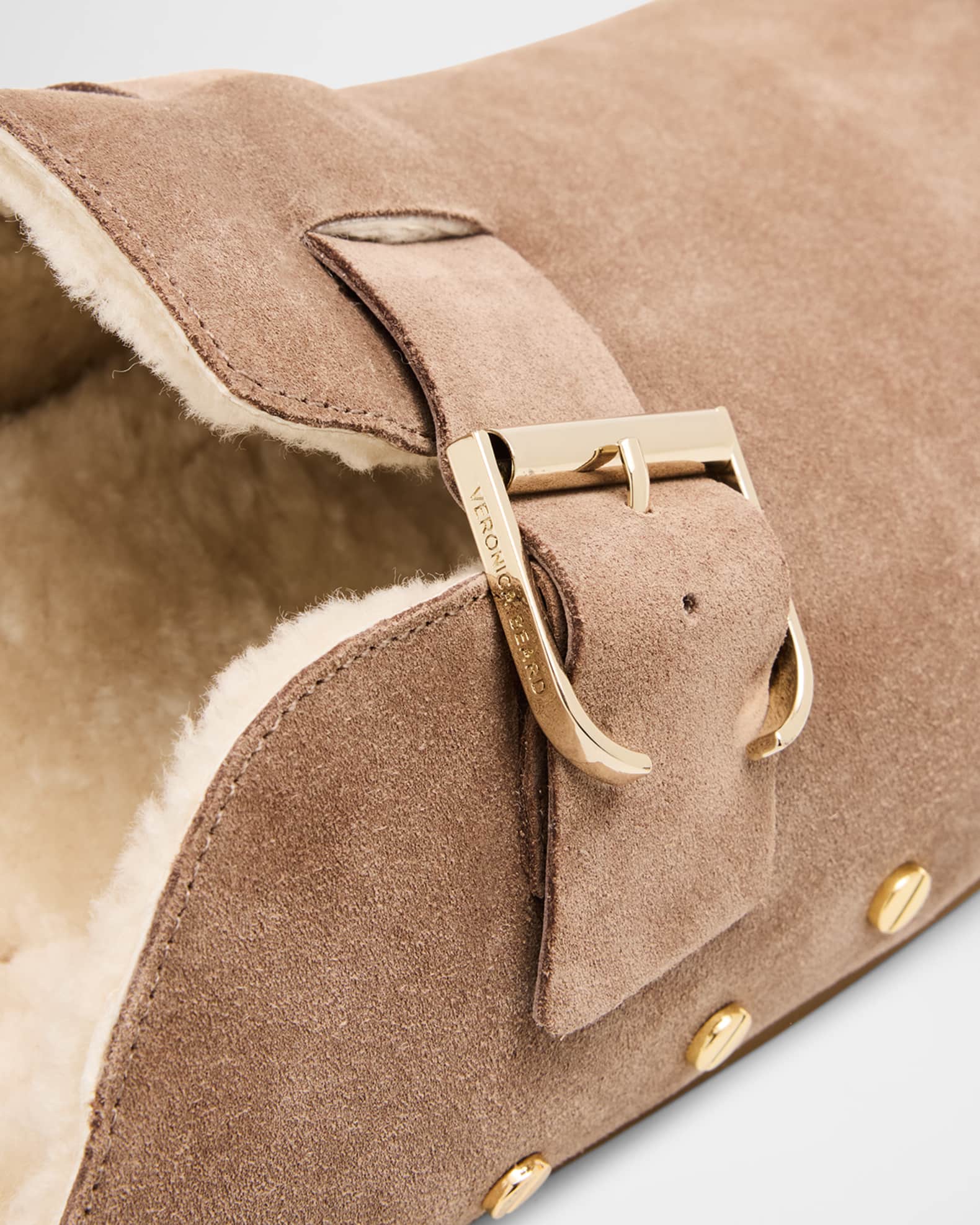 Veronica Beard Fern Suede Buckle Cozy Loafer Clogs | Neiman Marcus