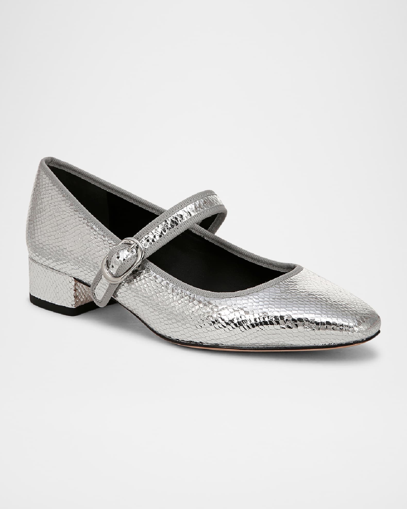 Veronica Beard Cade Metallic Mary Jane Ballerina Pumps | Neiman Marcus