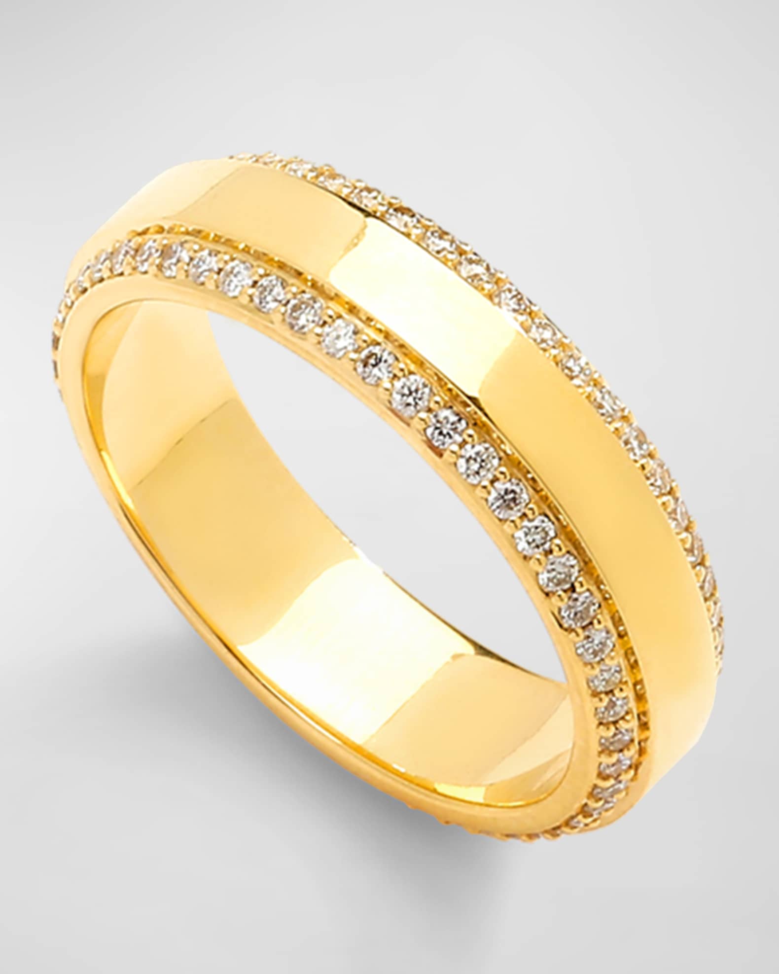 Syna 18K Yellow Gold Eternity Ring with Champagne Diamonds, Size 6.5 ...