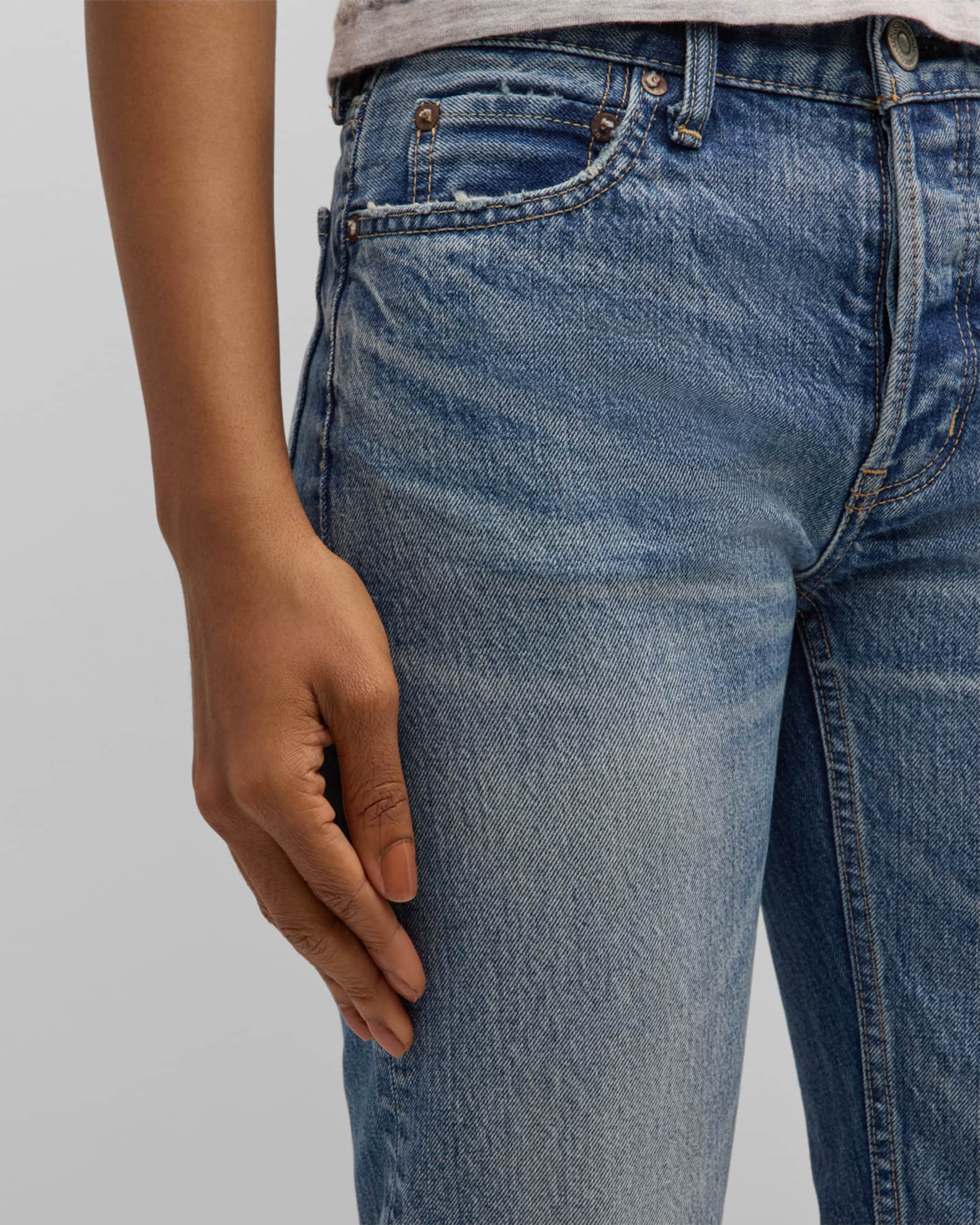 MOUSSY VINTAGE Elfers Wide Straight Mid-Rise Jeans | Neiman Marcus