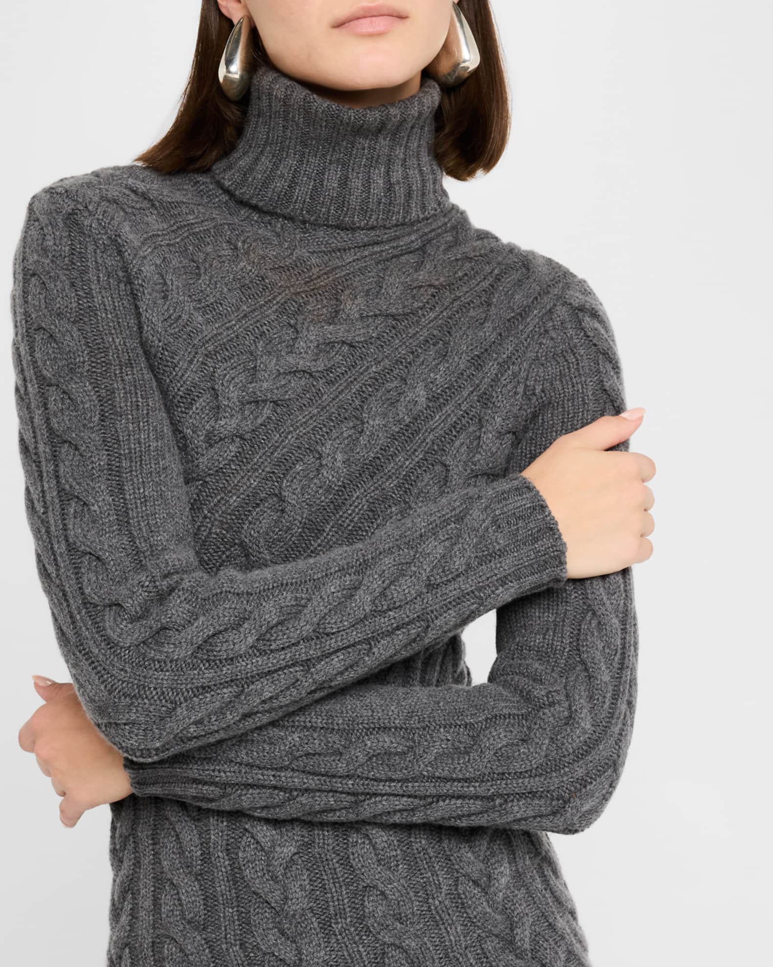 Max Mara Arte Turtleneck Cable-Knit Maxi Sweater Dress | Neiman Marcus