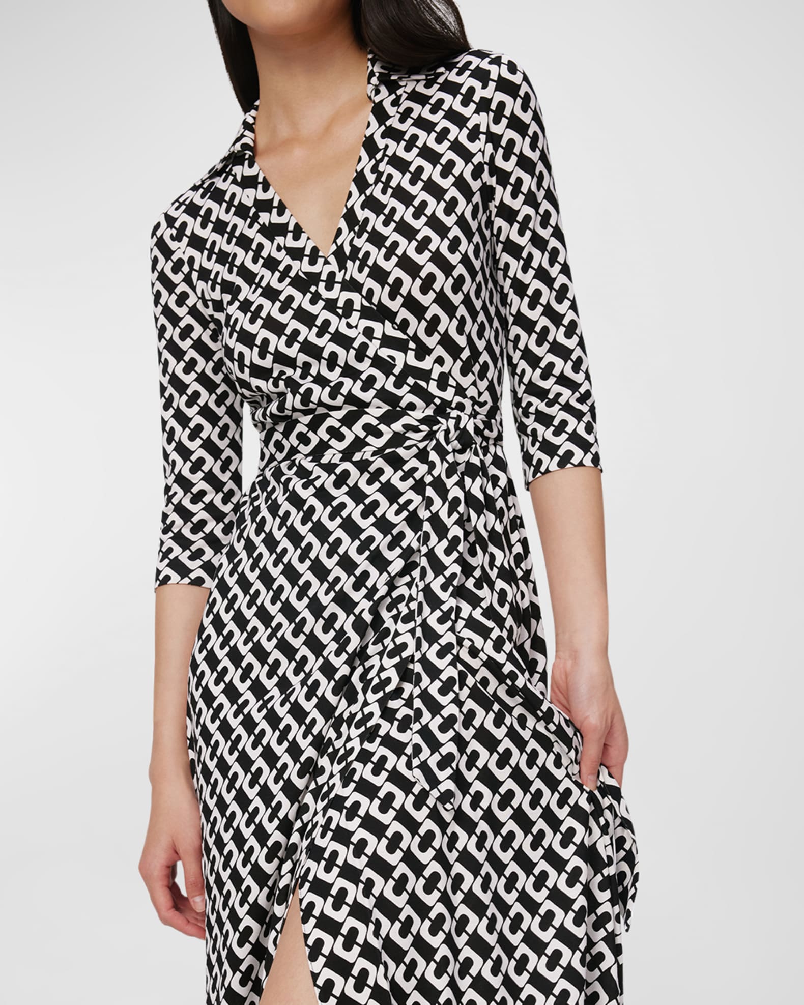 Diane von Furstenberg Abigail Geometric-Print Jersey Maxi Wrap Dress ...