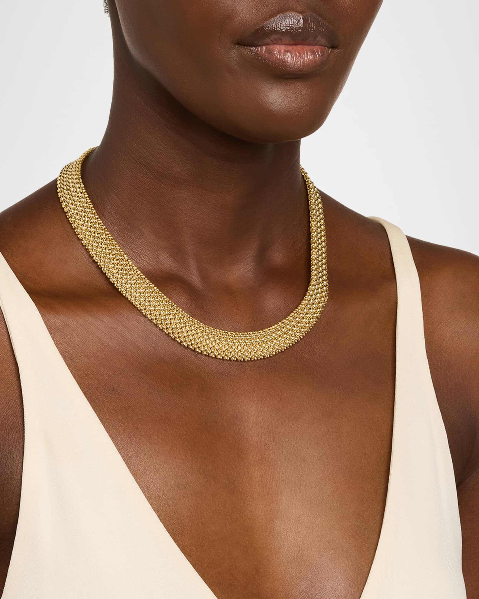 Alberto Milani 18K Yellow Gold Via Ornato Chicco Chain Necklace, 14mm ...