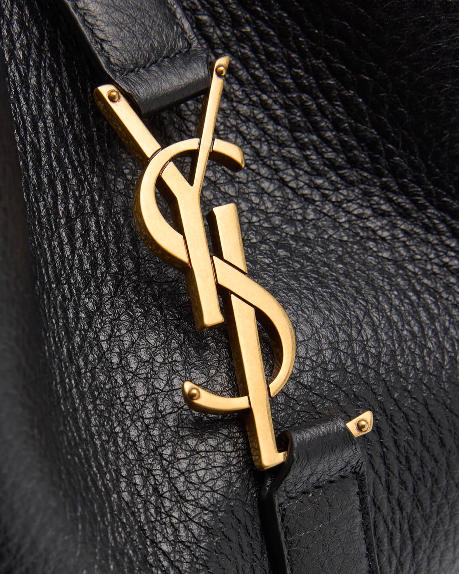 Saint Laurent Bea YSL Tote Bag in Deer Leather | Neiman Marcus