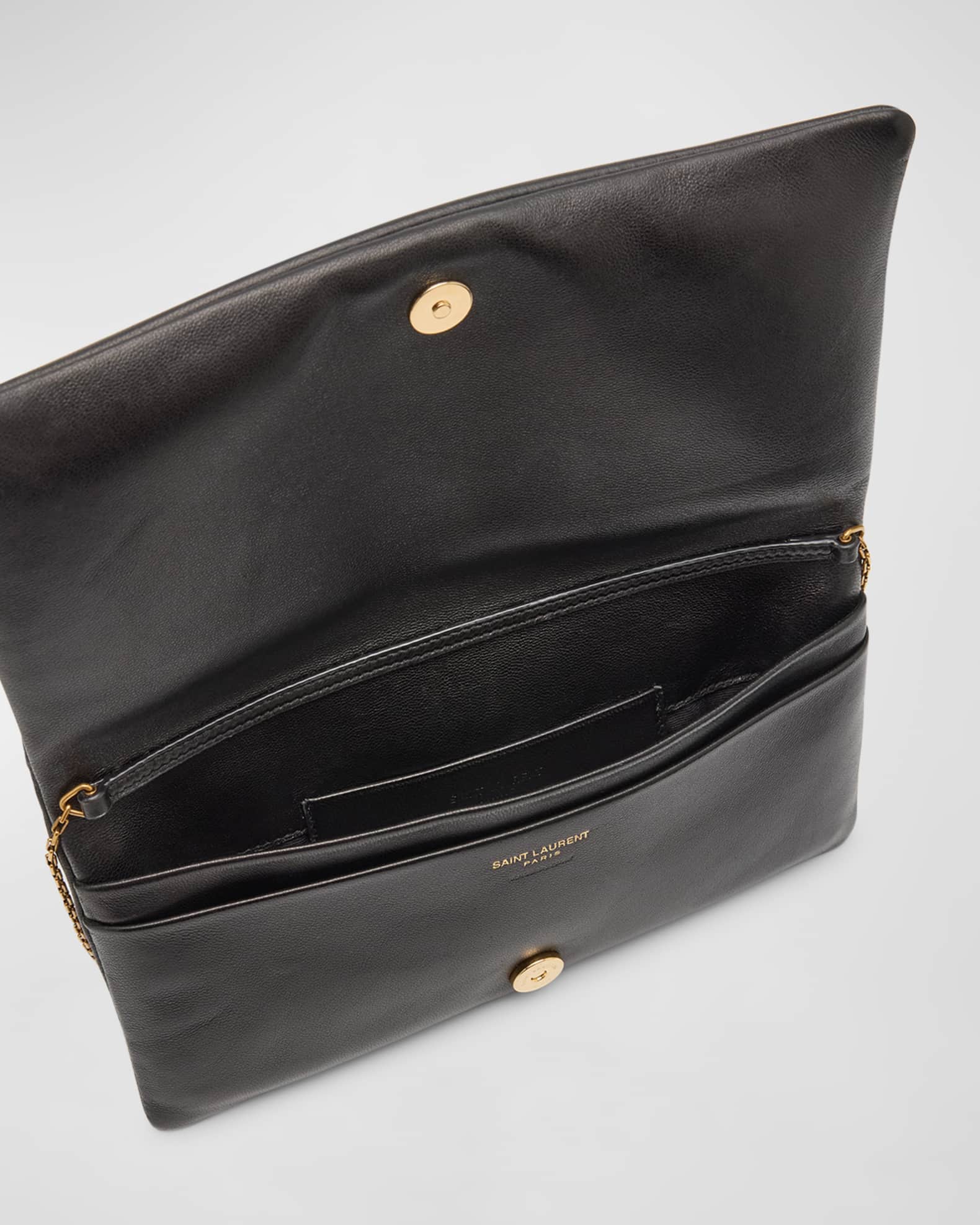 Saint Laurent Calypso YSL Pouch Clutch Bag in Lambskin Leather | Neiman ...