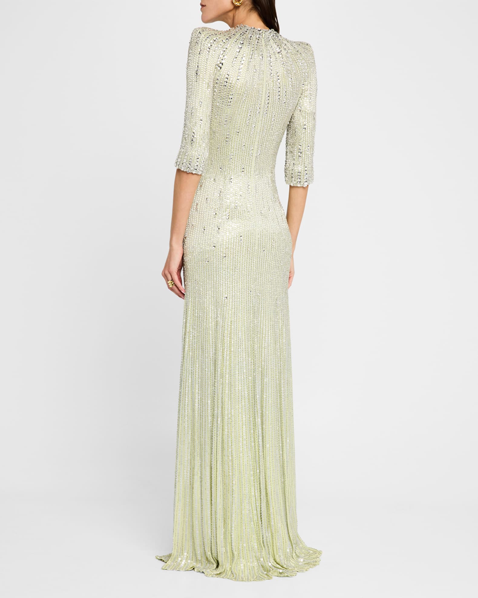 Jenny Packham Aurora Crystal Embellished Strong-Shoulder Gown | Neiman ...