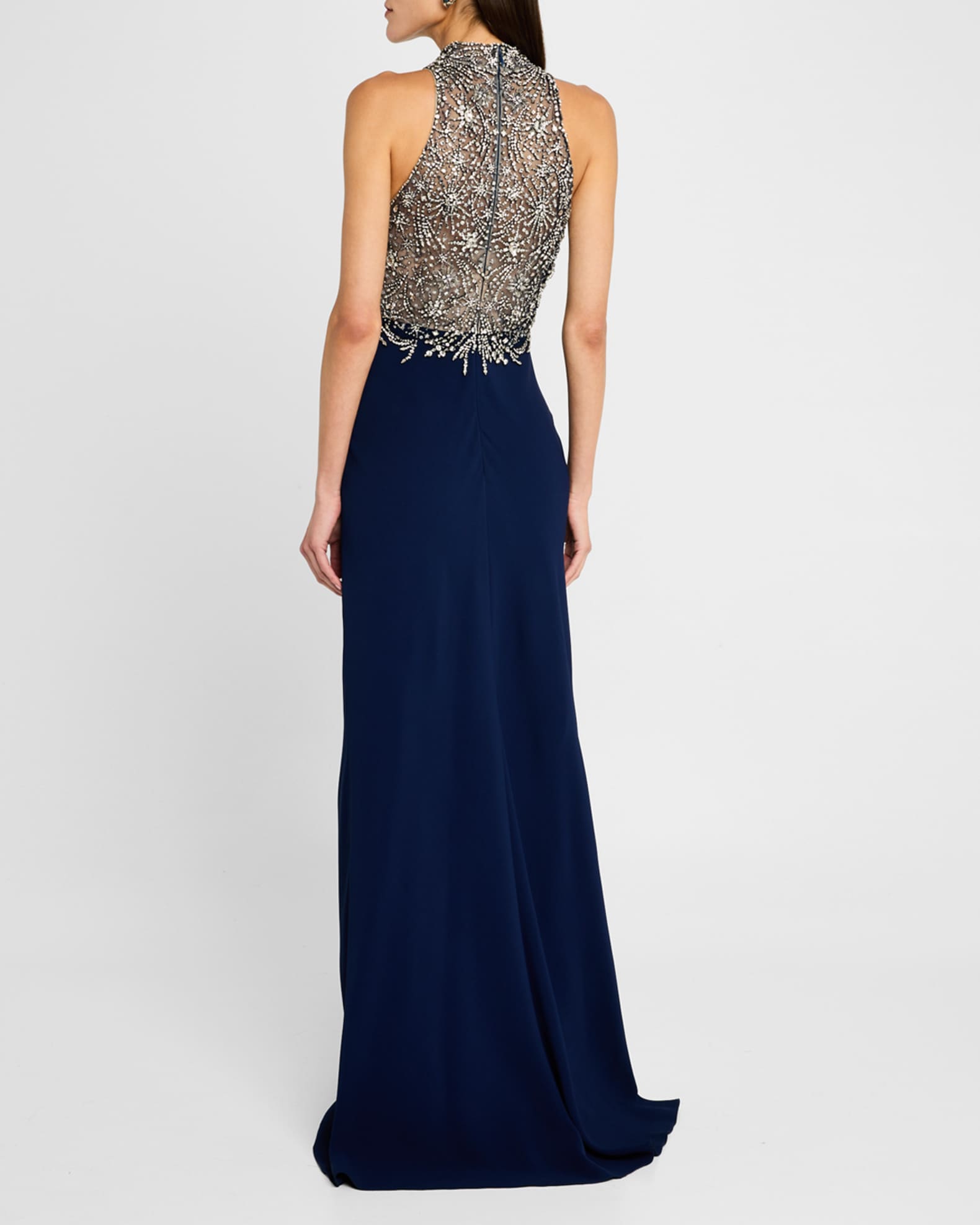 Jenny Packham Orion Crystal Halter Column Gown | Neiman Marcus
