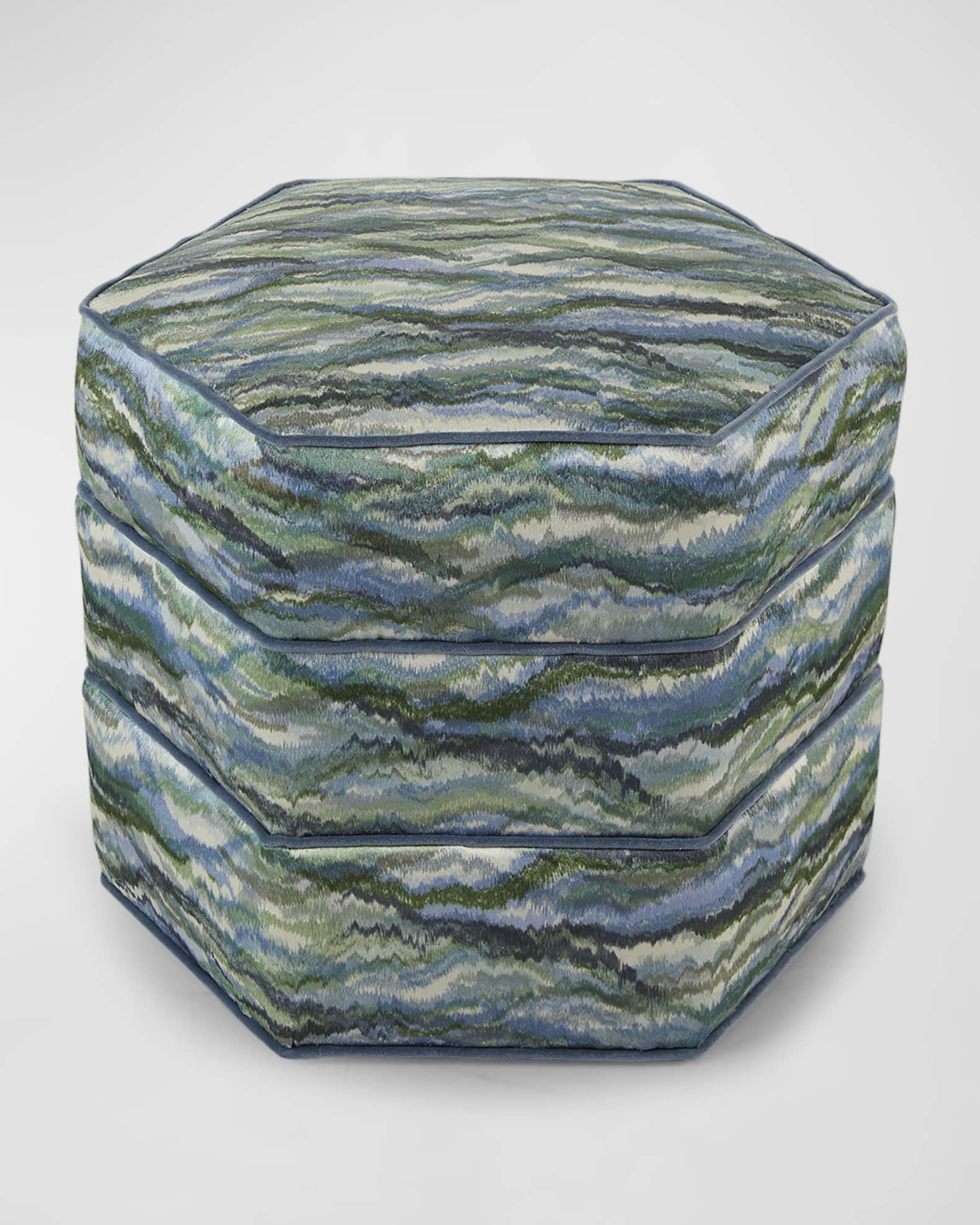Massoud Cheryl Hexagonal Stacked Stool | Neiman Marcus