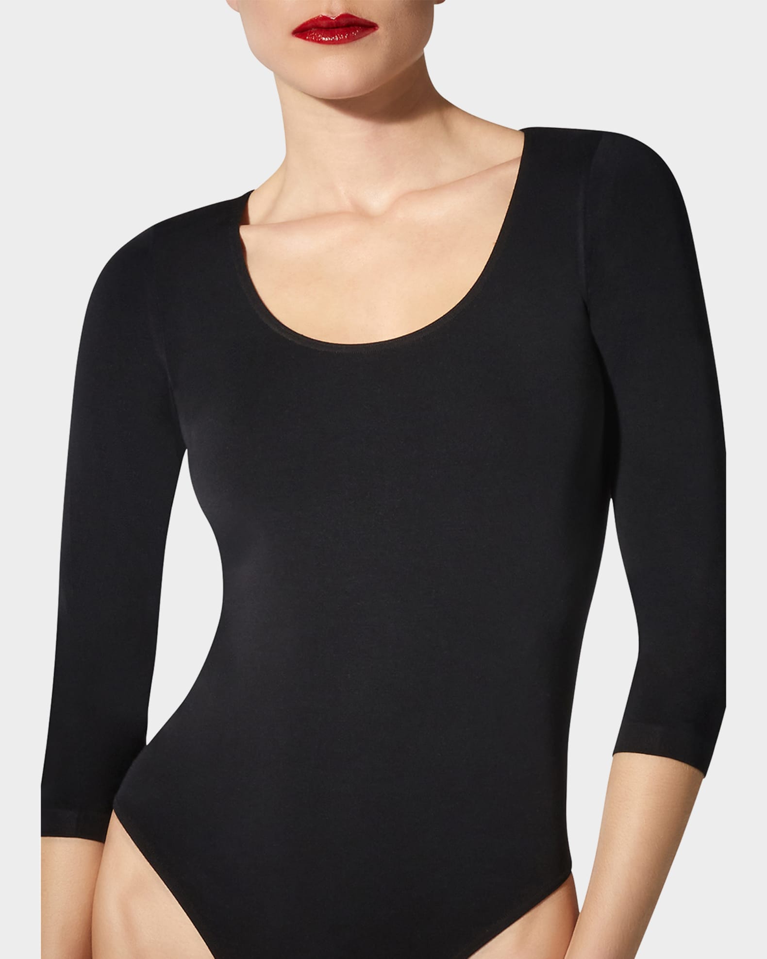 Wolford Tokio 3/4-Sleeve String Bodysuit | Neiman Marcus
