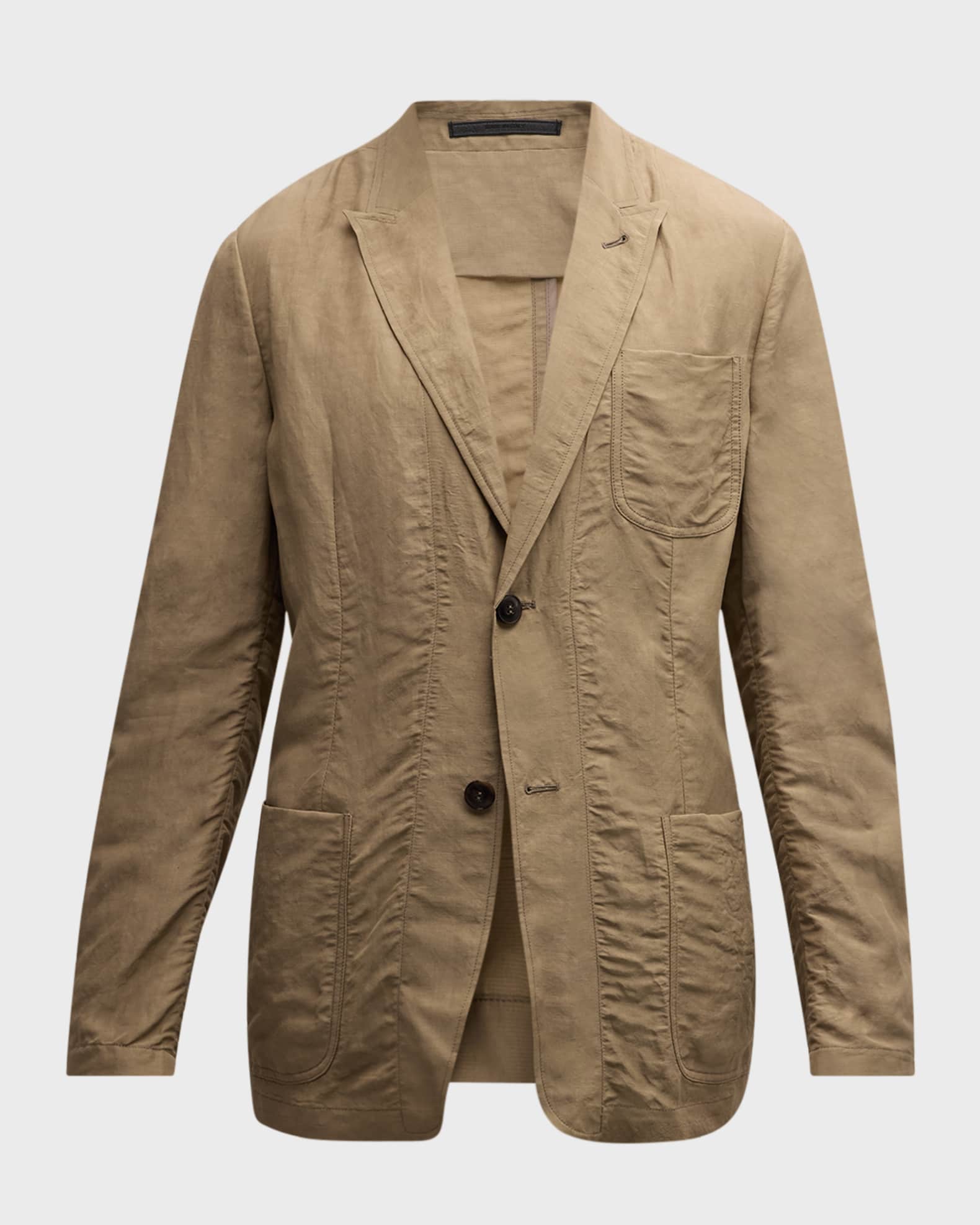 Giorgio Armani Men's Viscose and Linen Two-Button Blazer | Neiman Marcus