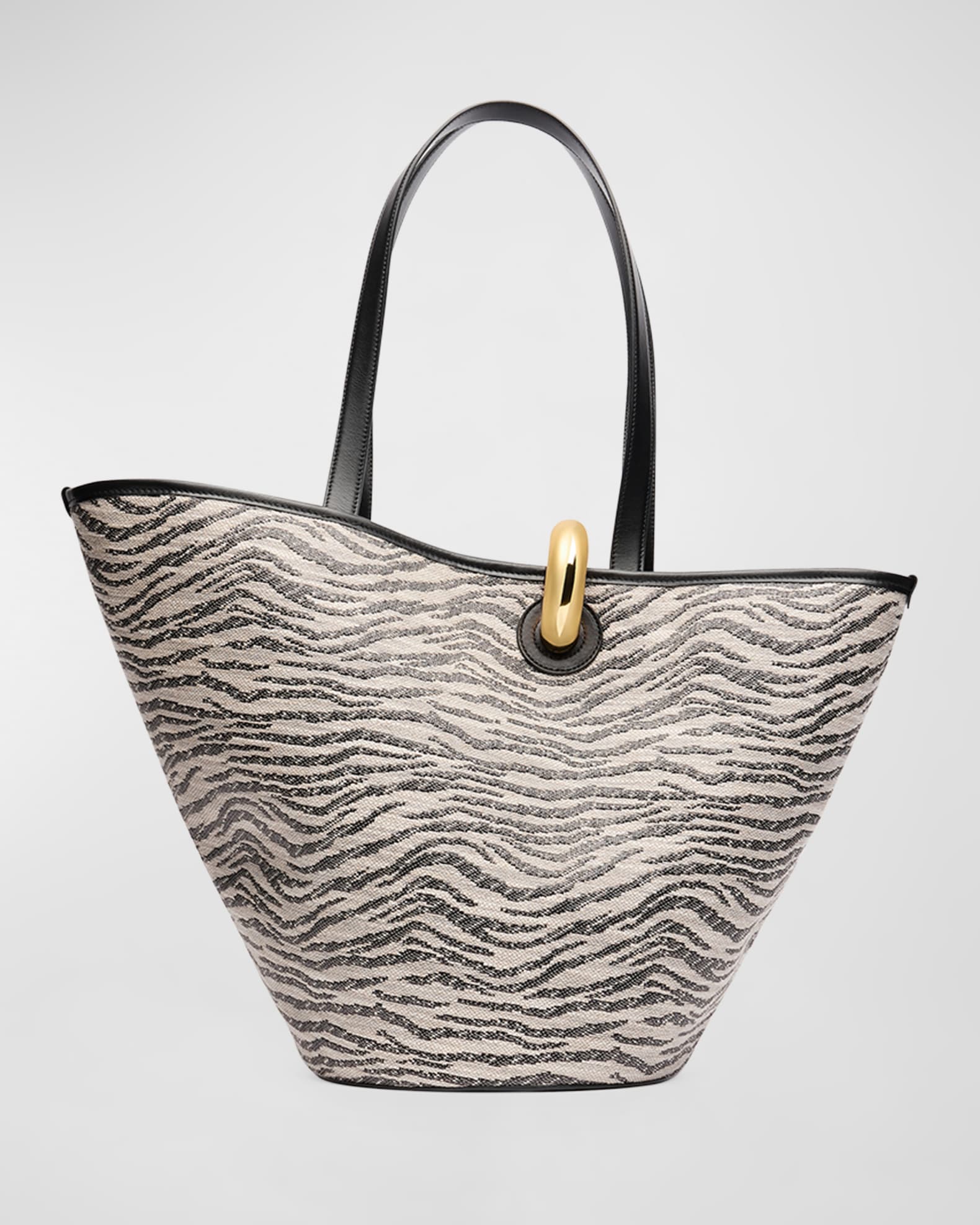 Jacquemus Le Bambola Zebra Canvas and Leather Shoulder Bag | Neiman Marcus