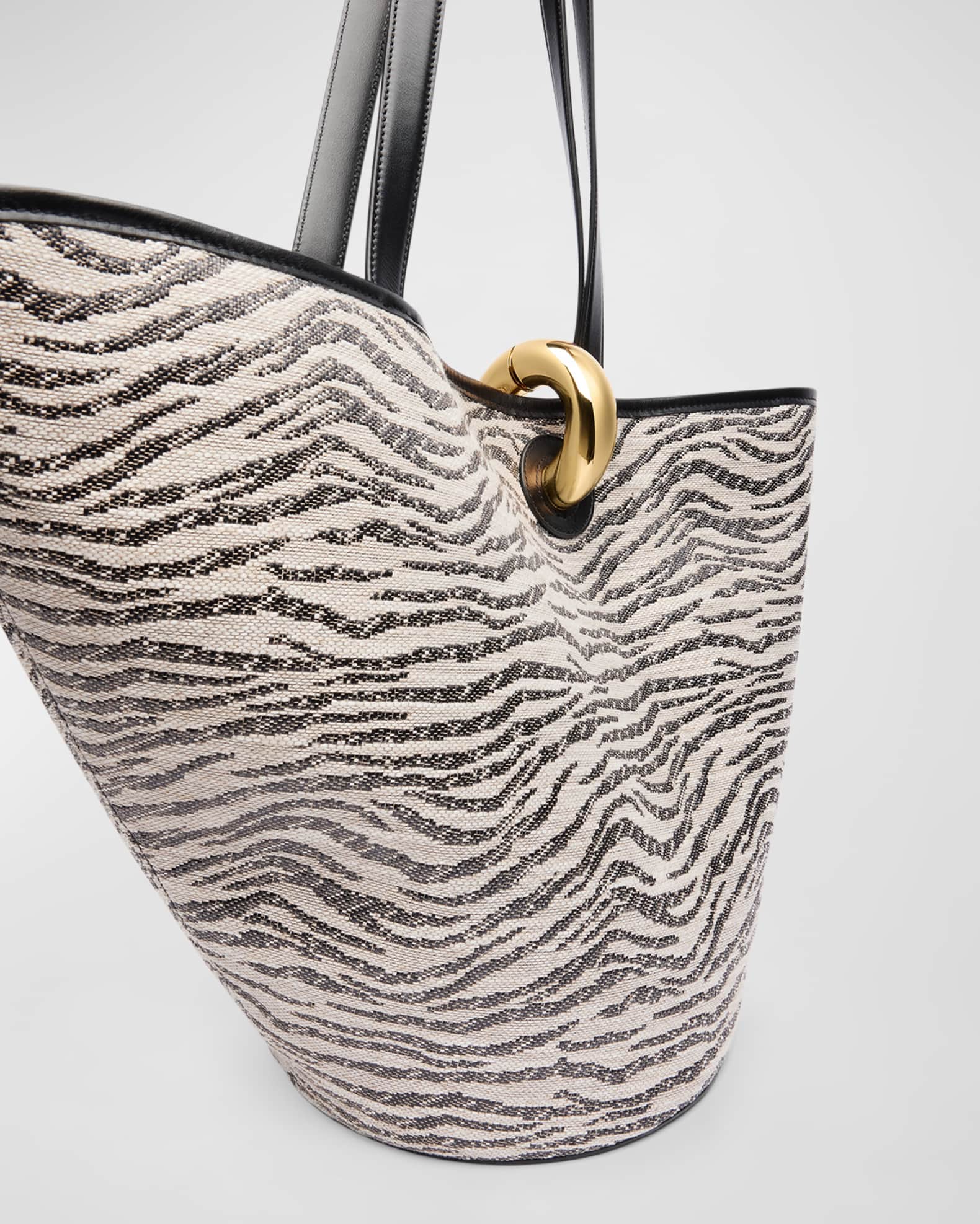 Jacquemus Le Bambola Zebra Canvas and Leather Shoulder Bag | Neiman Marcus
