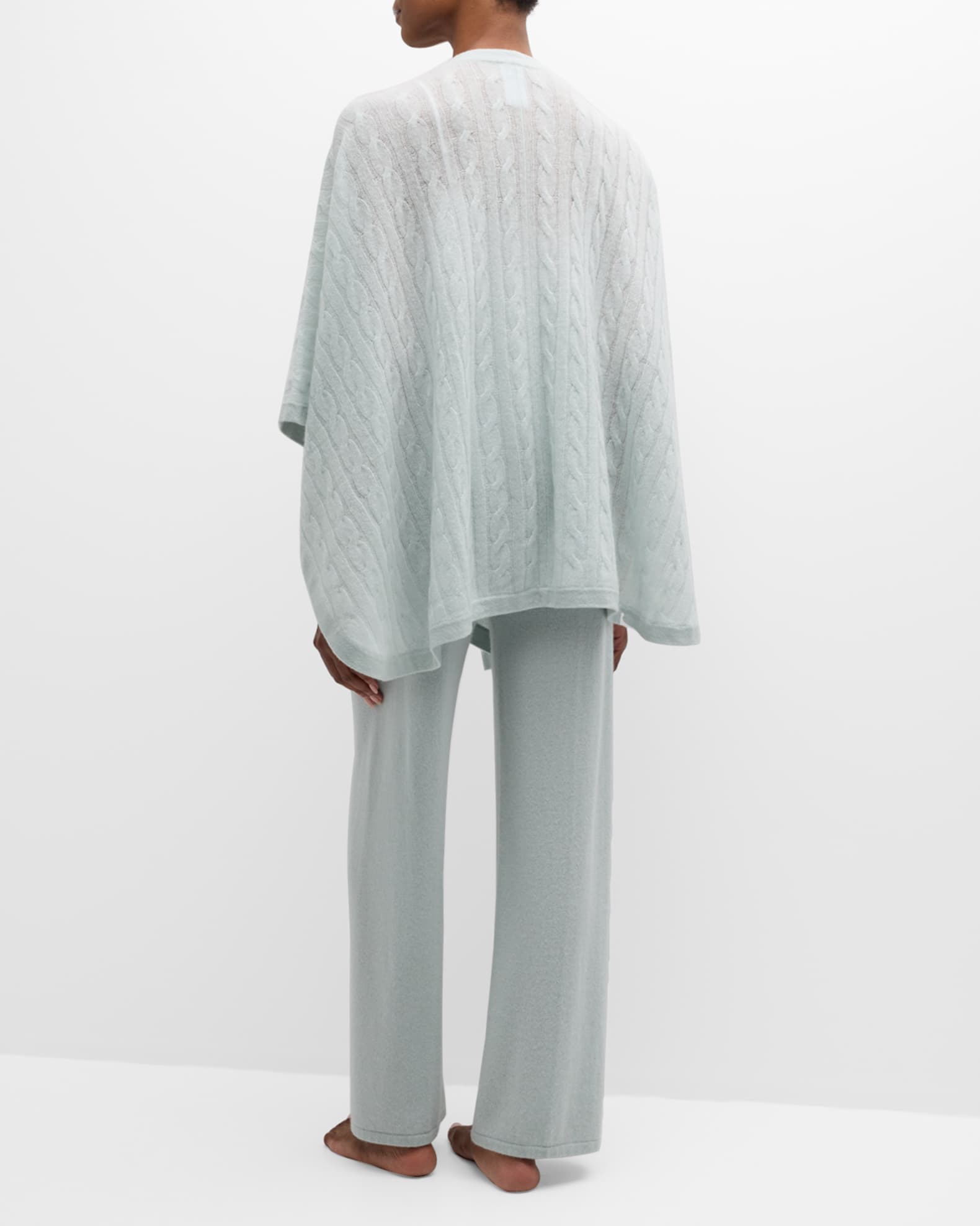 Neiman Marcus Cashmere Collection Cashmere Cable-Knit Cape | Neiman Marcus