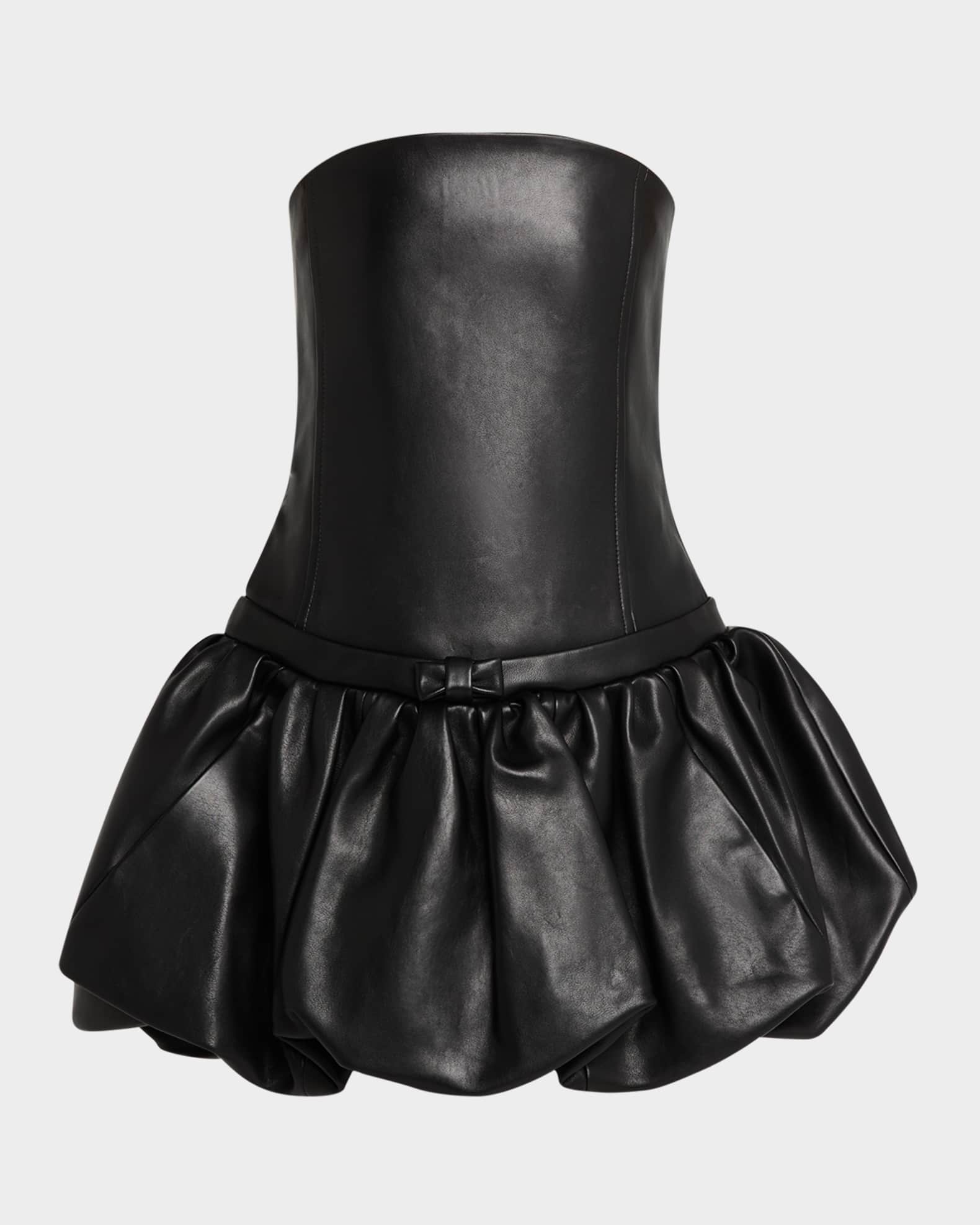Marc Jacobs Strapless Leather Bubble Dress | Neiman Marcus