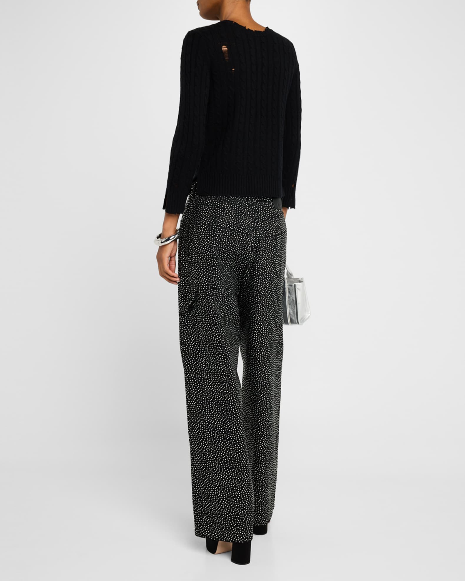 Marc Jacobs Shrunken Distressed Wool-Cashmere Cardigan | Neiman Marcus