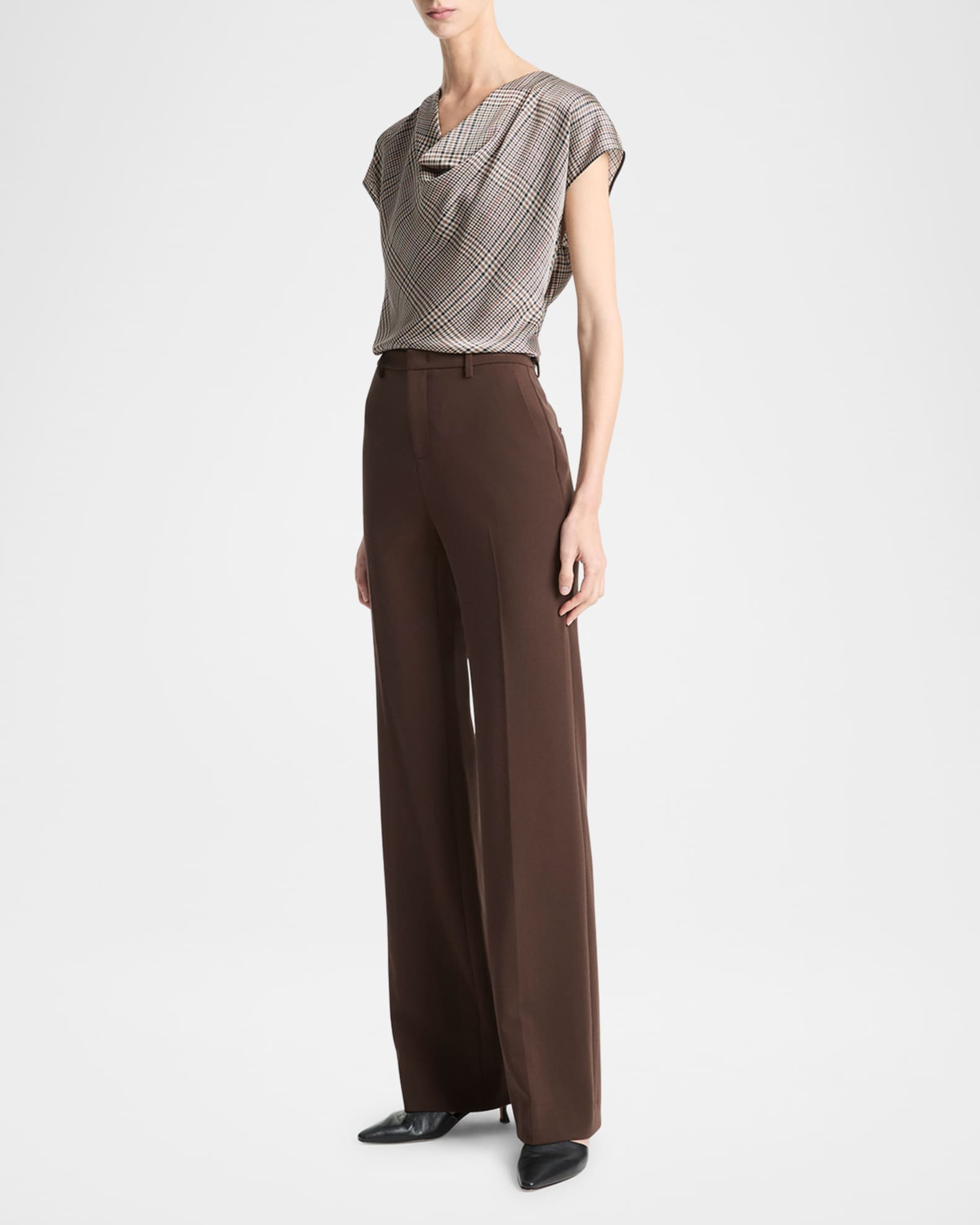 Vince Mid-Rise Tailored Flare Pants | Neiman Marcus