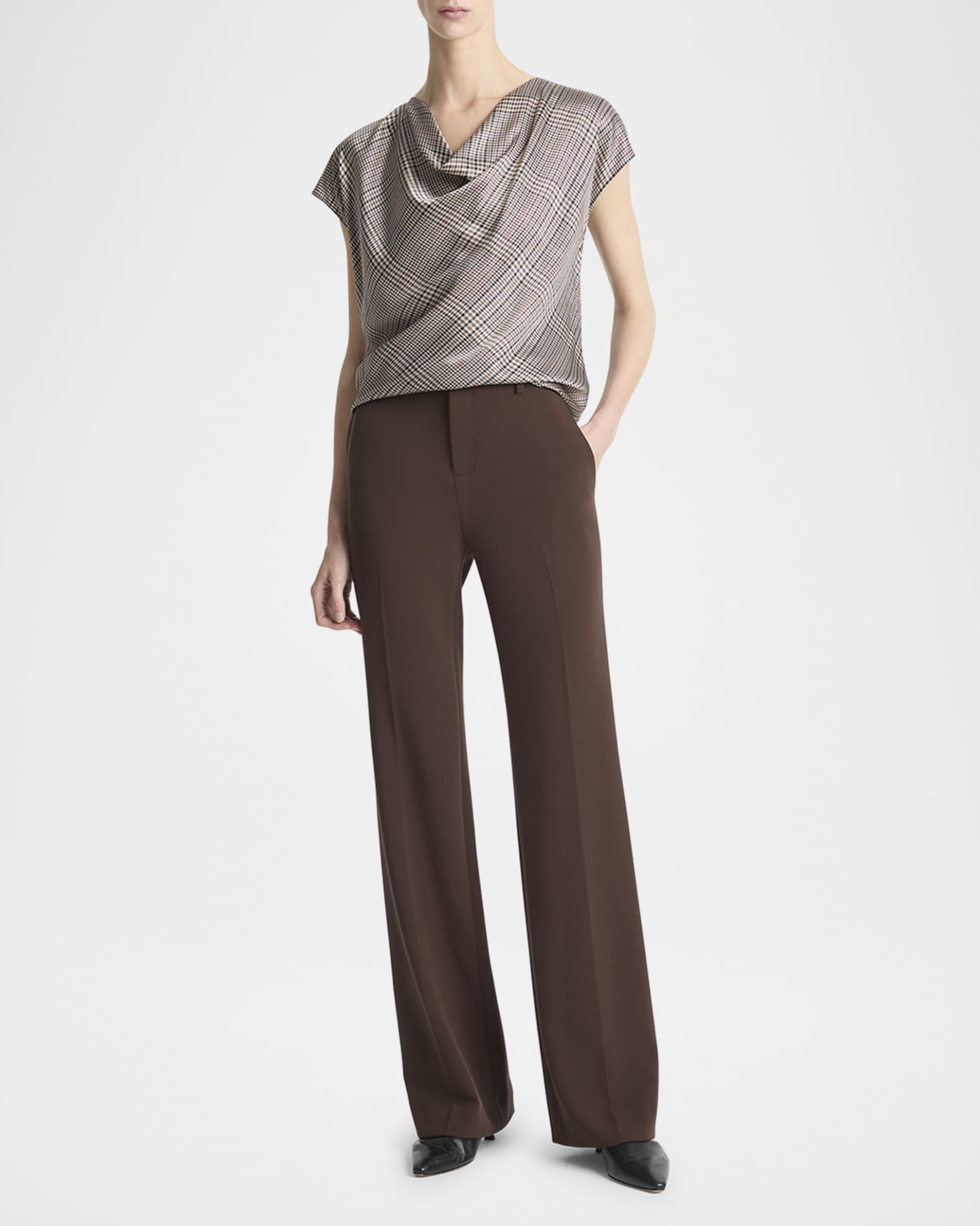 Vince Mid-Rise Tailored Flare Pants | Neiman Marcus