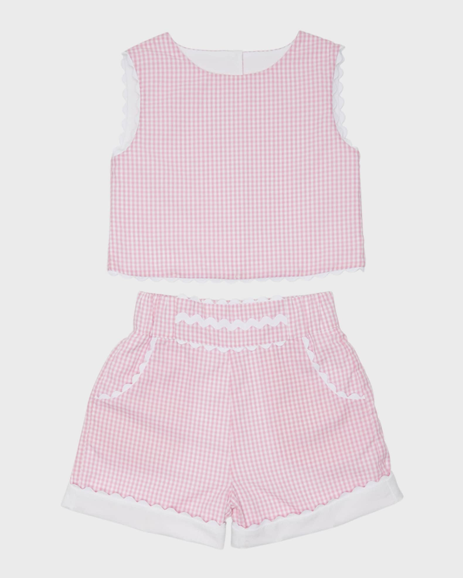 Tessa James Girl's Audrey Two-Piece Gingham Set, Size 2-6 | Neiman Marcus