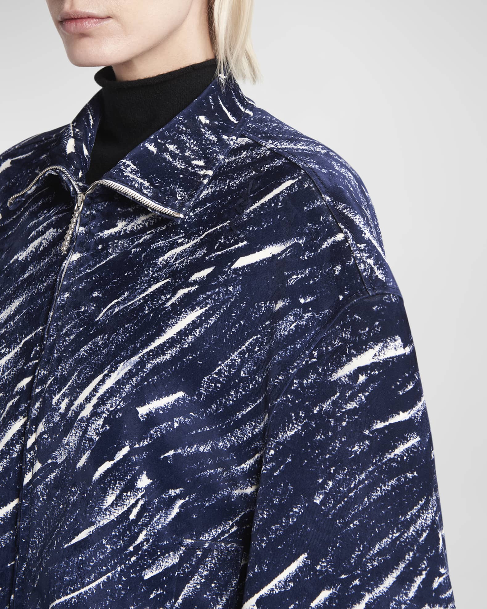 Marni Printed Cropped Cocoon Curved-Sleeve Jacket | Neiman Marcus