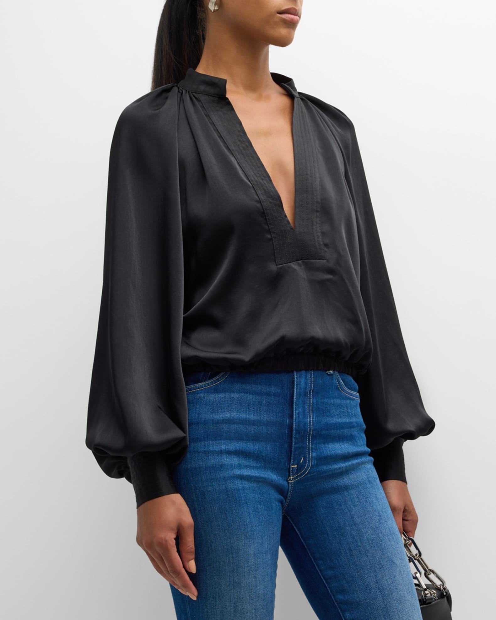 Ramy Brook Nevada Satin Blouse | Neiman Marcus