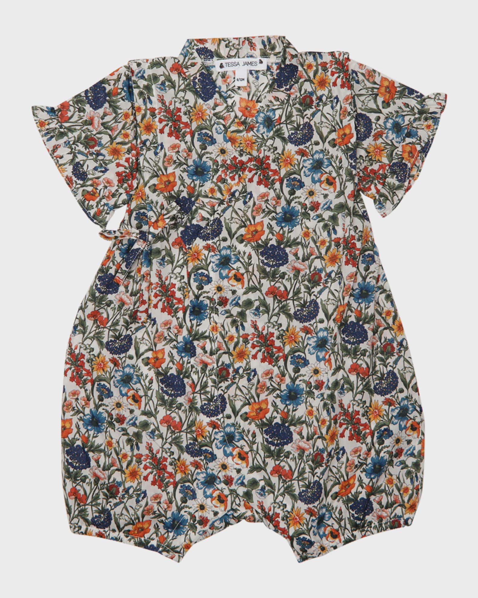 Tessa James Baby Girl's Veetzie Floral-Print Wrap Style Romper, Size 6M ...