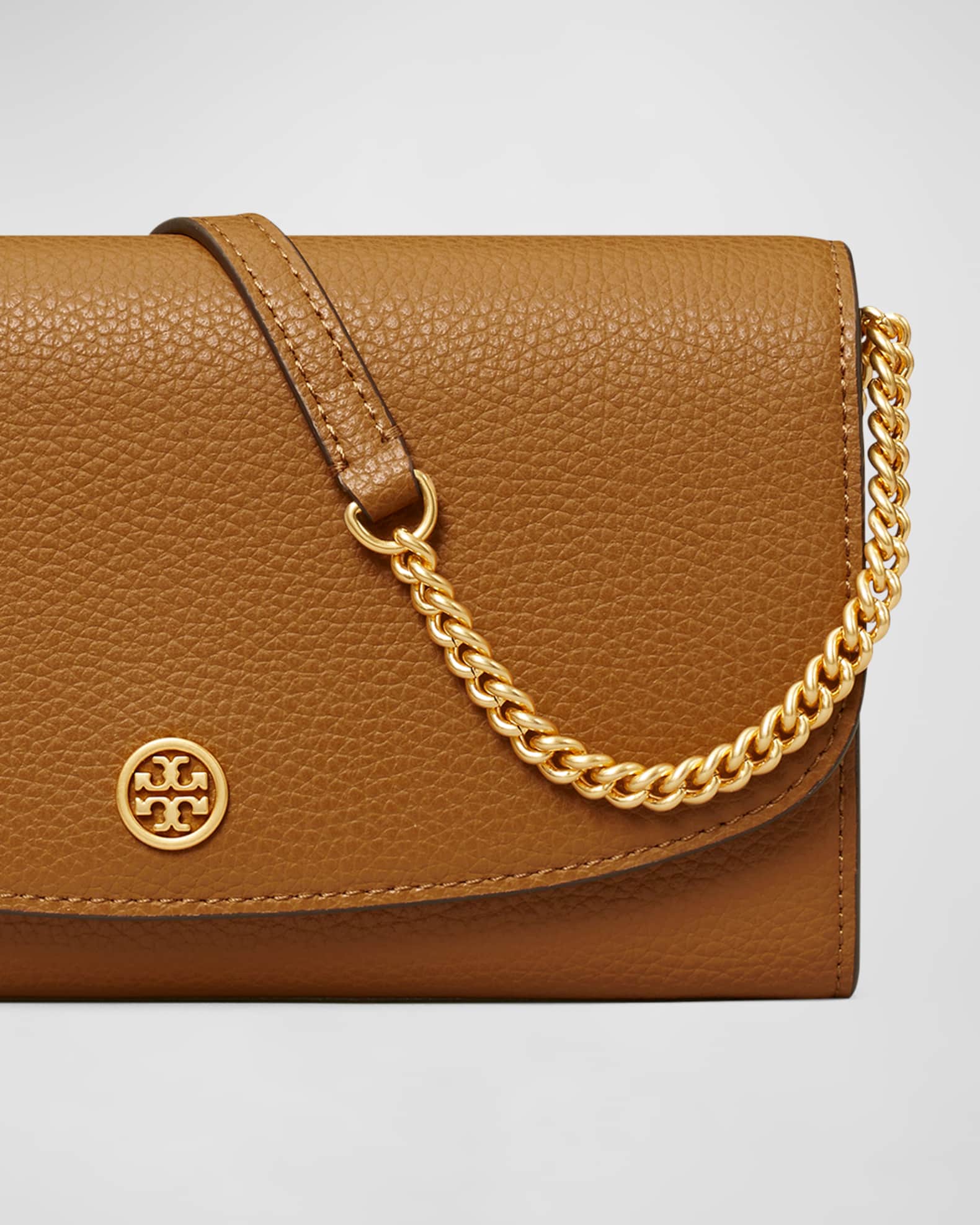 Tory Burch Robinson Flap Leather Wallet on Chain | Neiman Marcus