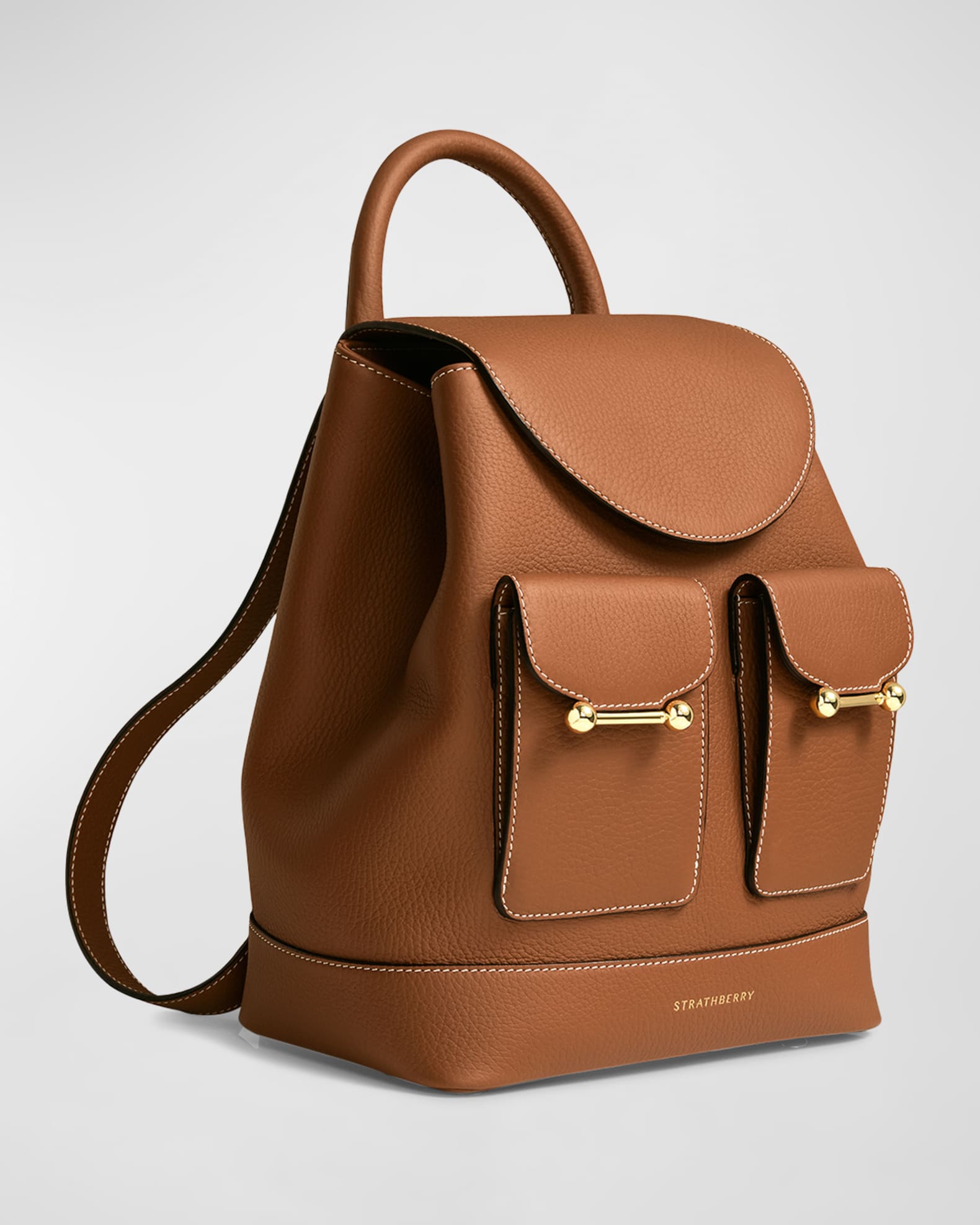 STRATHBERRY Osette Flap Calf Leather Backpack | Neiman Marcus
