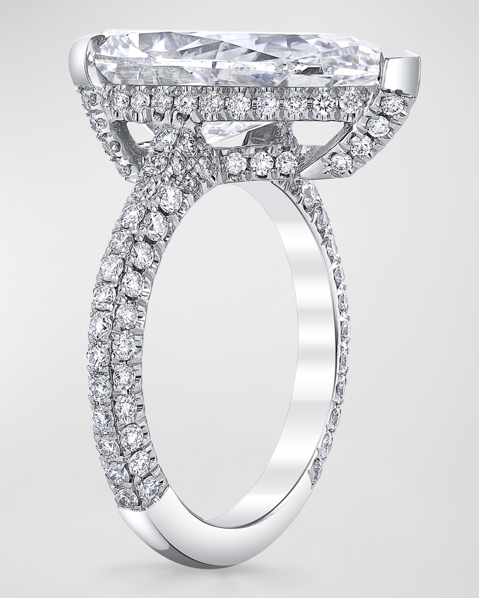 Neiman Marcus Diamonds Platinum Pear Cut Diamond Ring, 8.11tcw (Size 6. ...