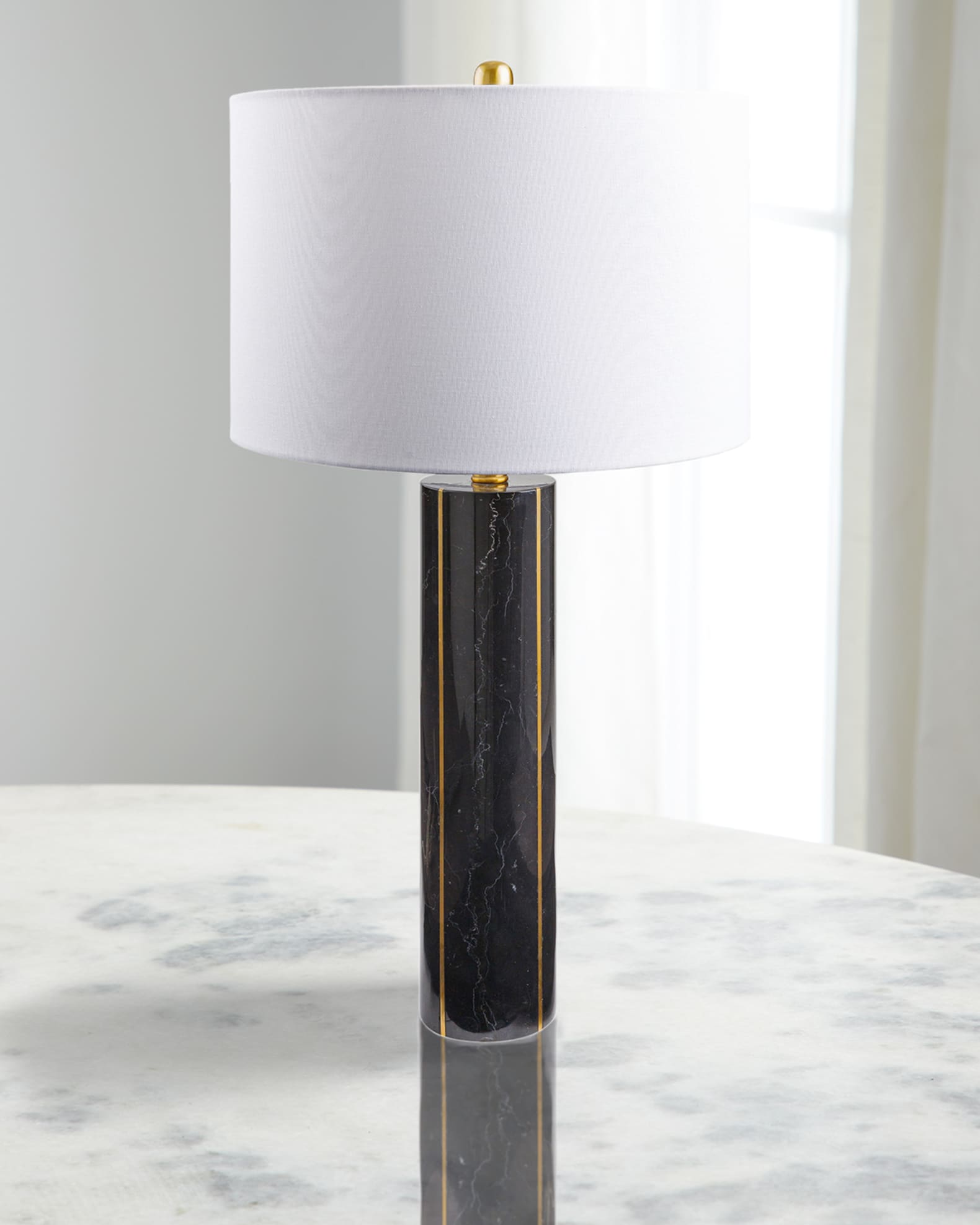Surya Solstice 27" Marble/Metal Table Lamp | Neiman Marcus